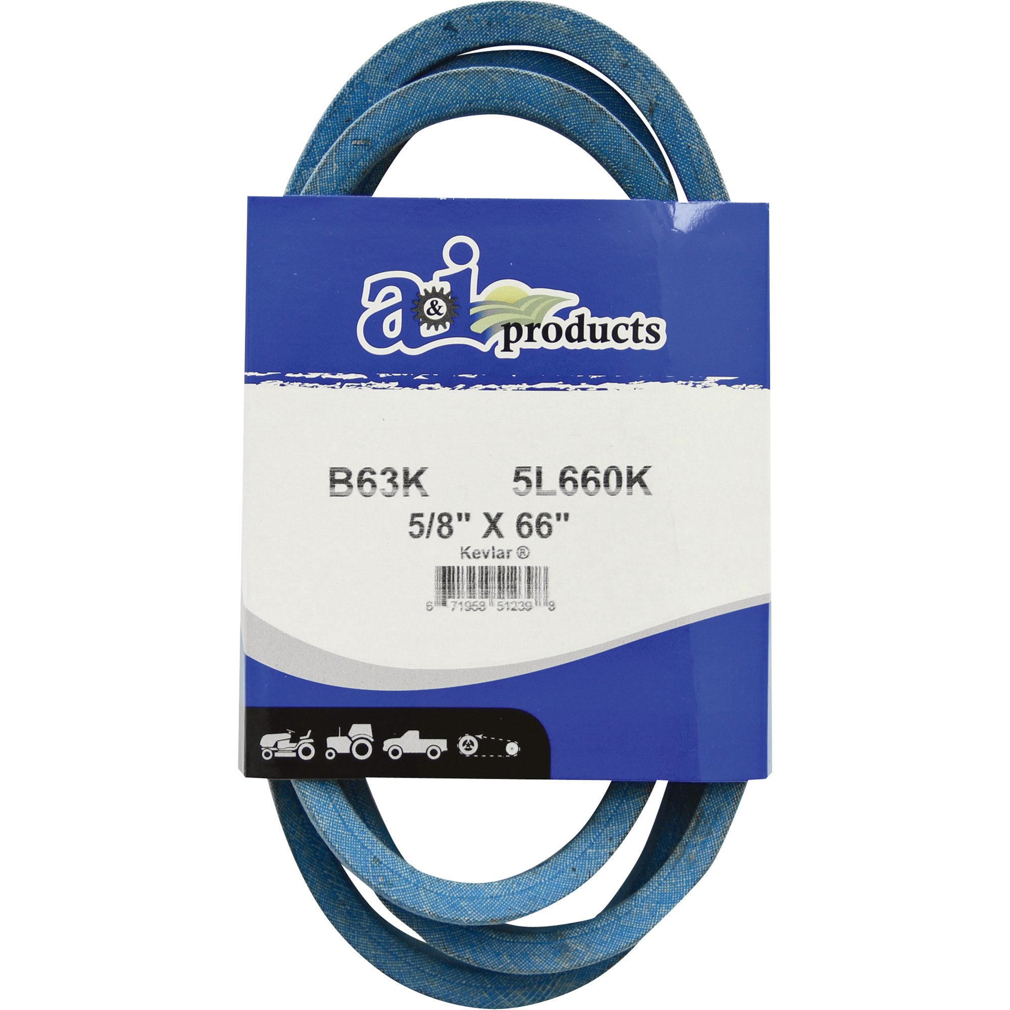 A & I Products Blue Kevlar V-Belt with Kevlar Cord — 66in.L x 5/8in.W ...