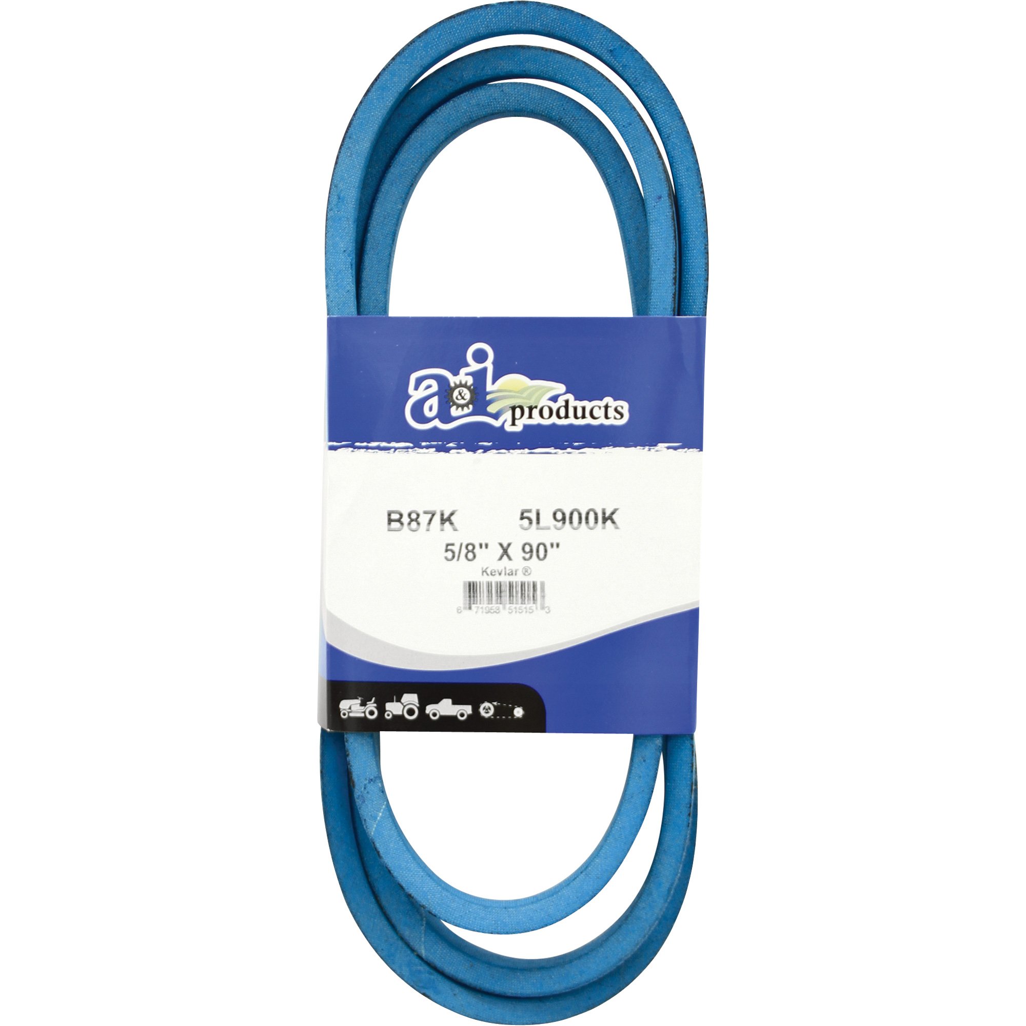 A & I Products Blue Kevlar V-Belt with Kevlar Cord — 90in.L x 5/8in.W ...