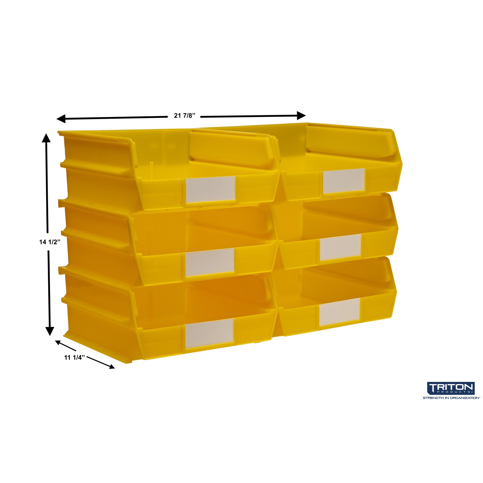 Triton Products LocBin Hanging and Interlocking Bins — 6-Pk., Yellow ...