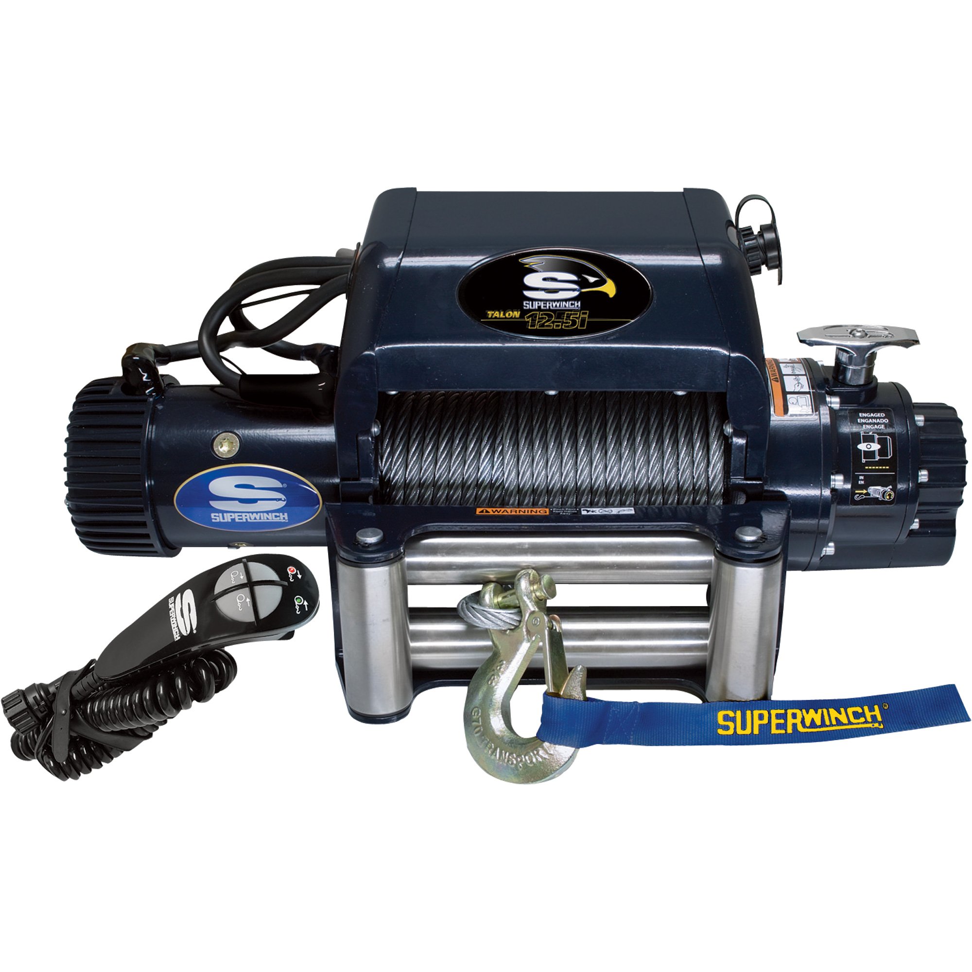 Superwinch 12 Volt DC Powered Electric Truck Winch with Remote — 12,500 ...