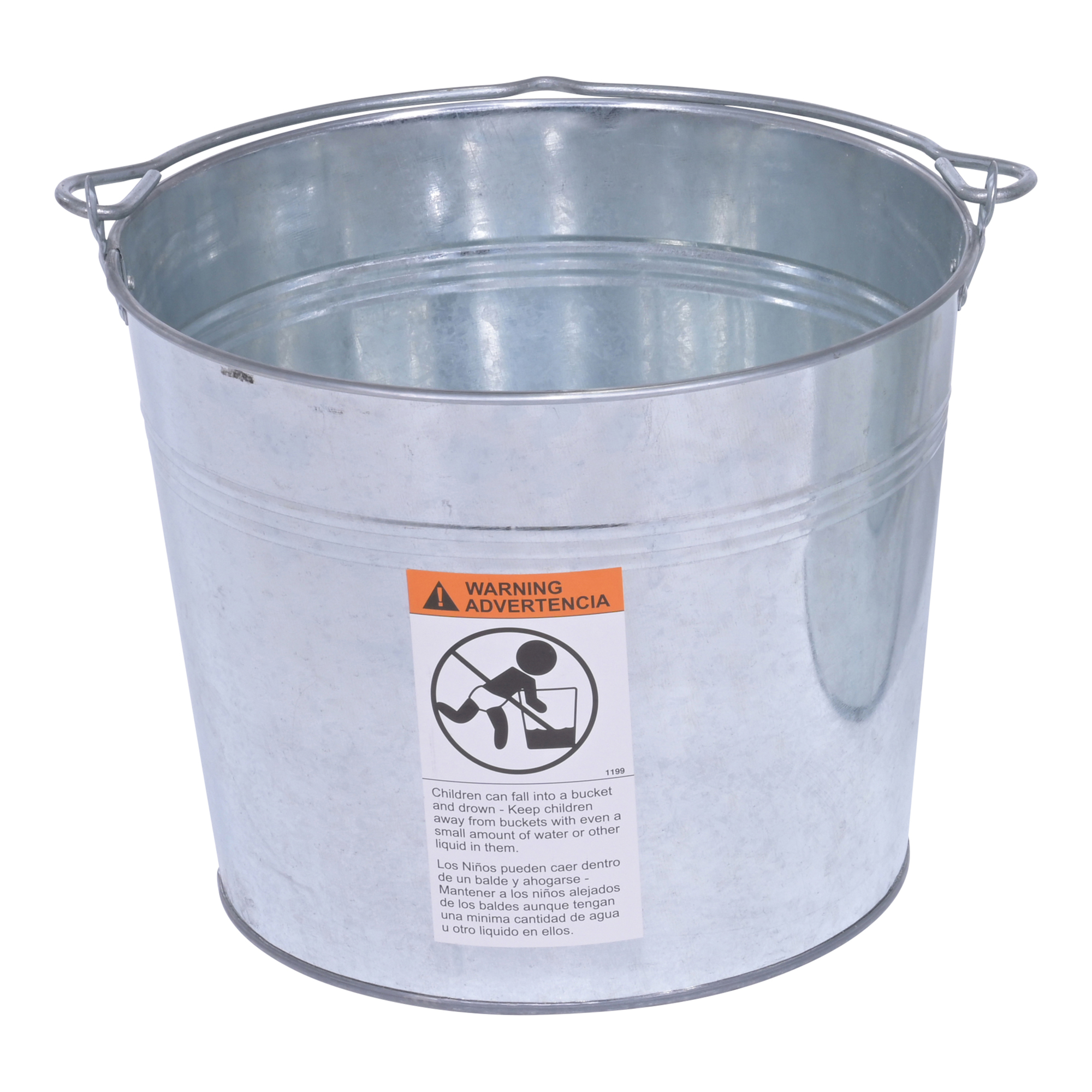 Vestil Galvanized Steel Bucket - 3.25 Gal., 28-Lb. Capacity, Model# BKT ...