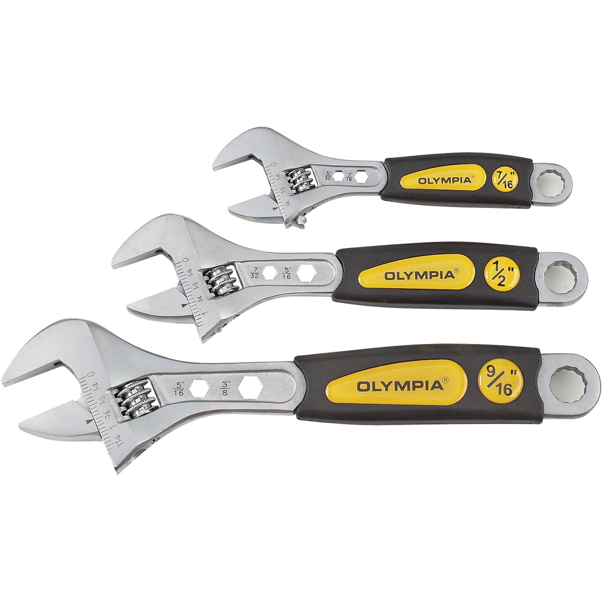 Olympia Tools Adjustable Wrenches — 3-Pc. Set | Northern Tool