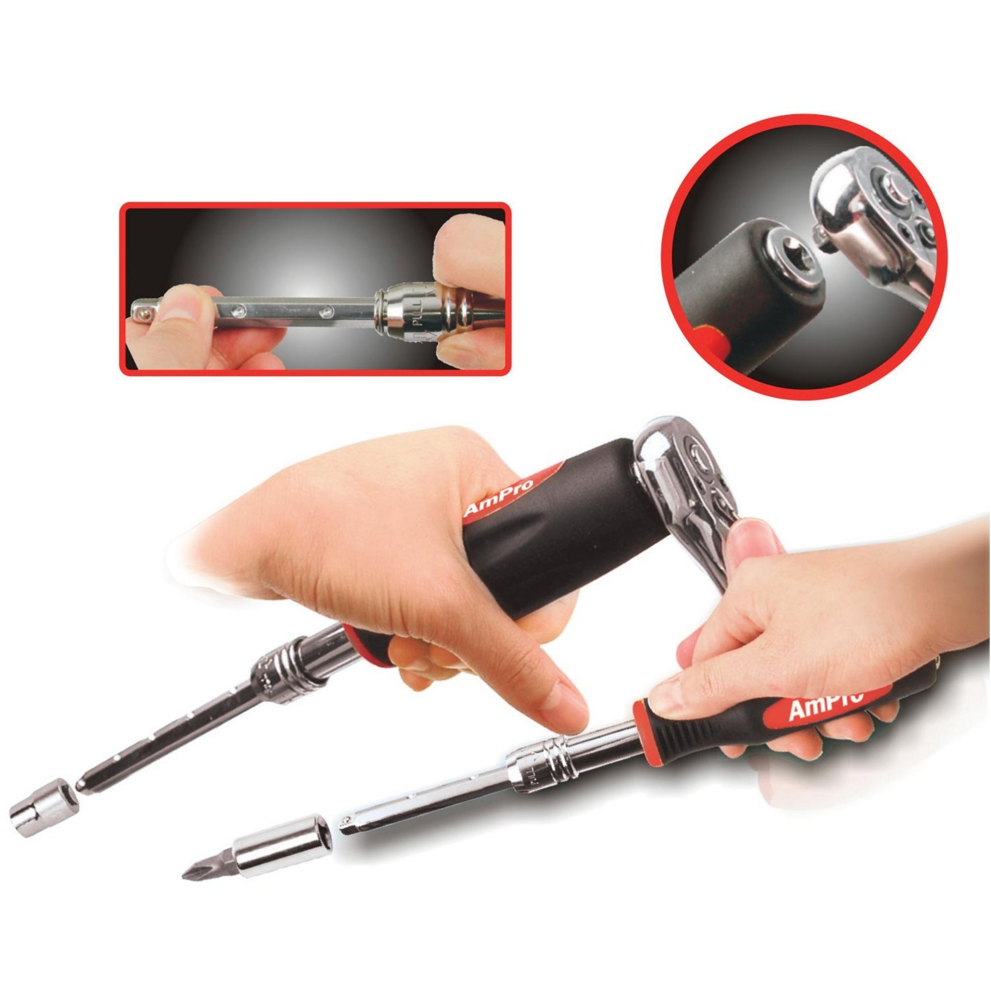 AmPro Adjustable Socket & Bit Driver — 1/4in.-Drive, Model# T19424 ...
