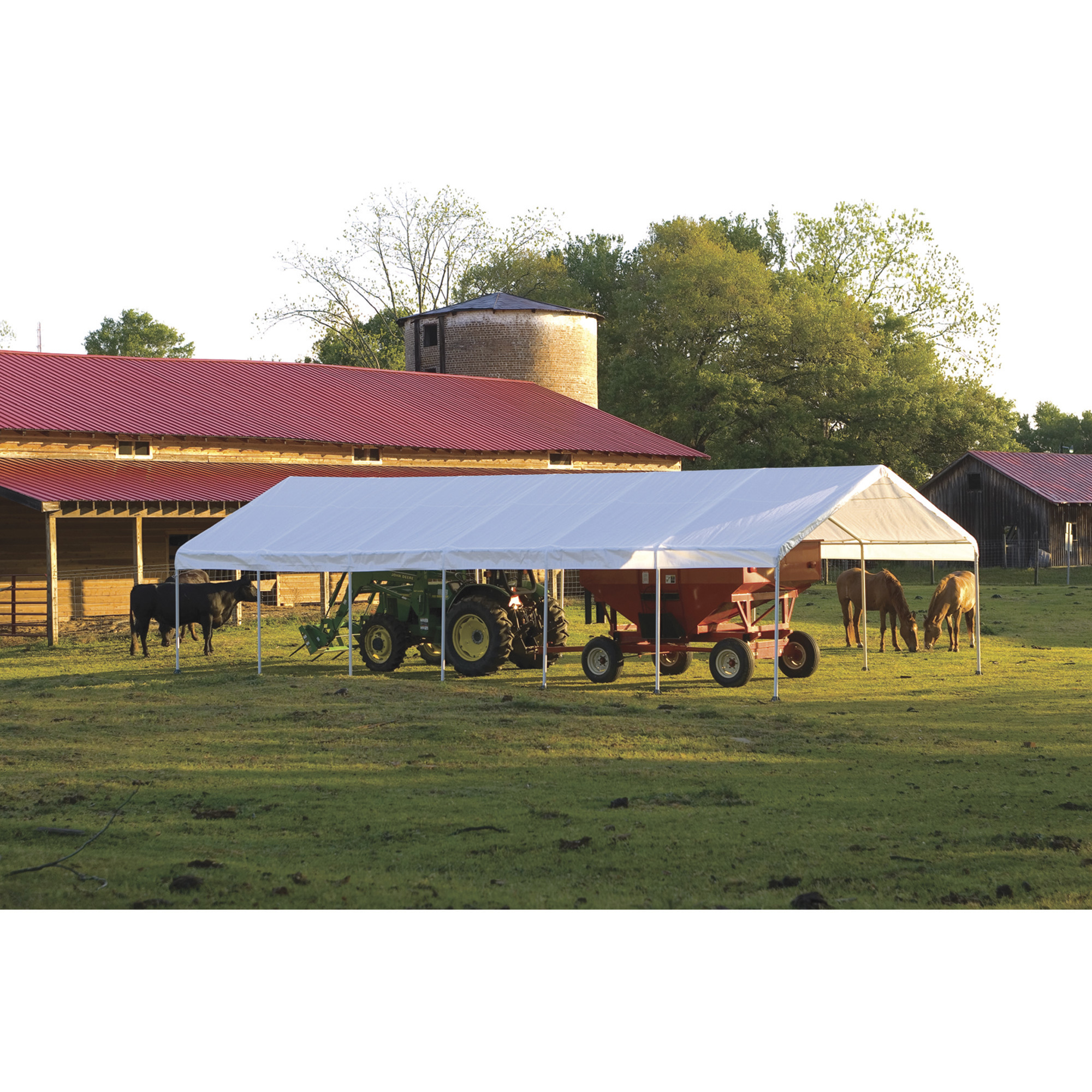 ShelterLogic Super Max Commercial Outdoor Canopy, 40ft.L x 18ft.W x ...