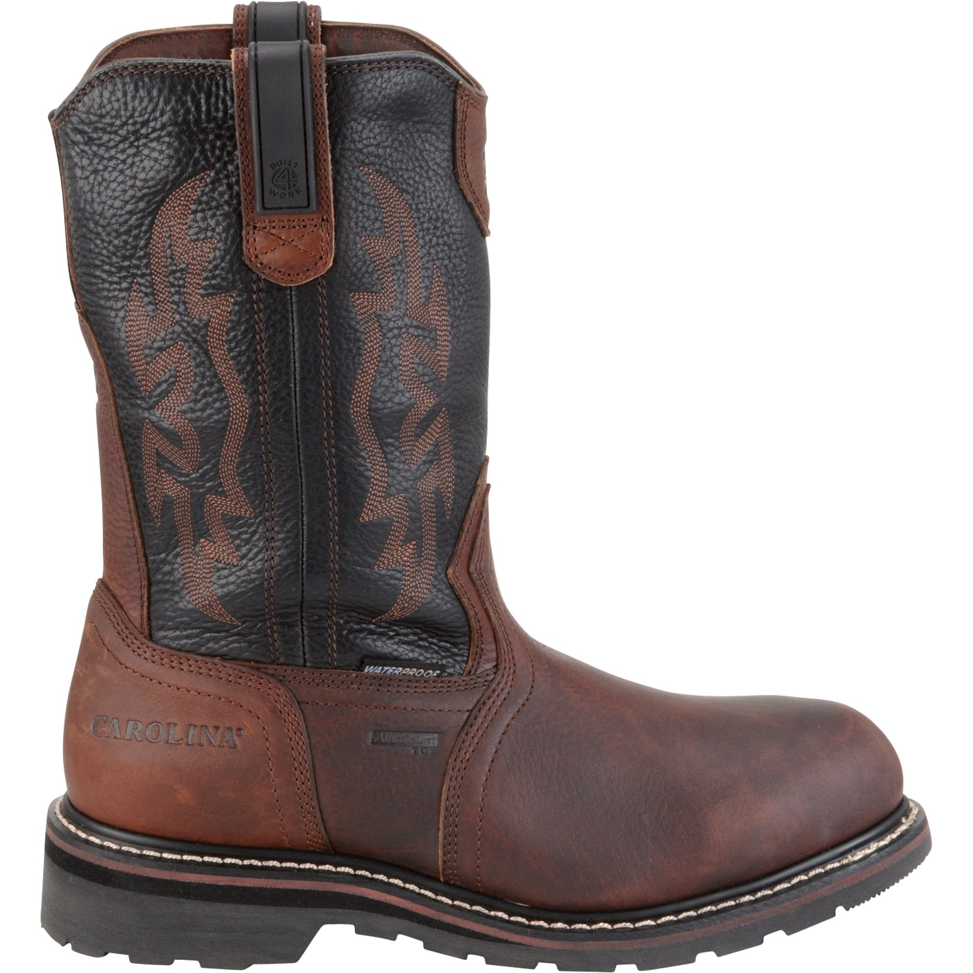Carolina Waterproof Safety-Toe EH Wellington Work Boot — Brown/Black ...