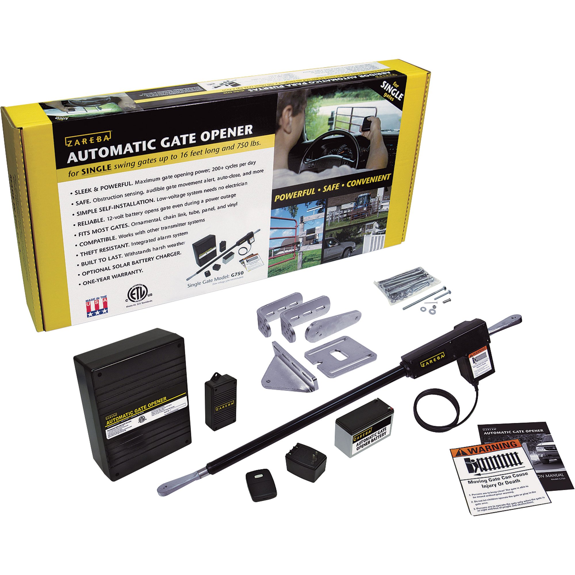 Zareba Systems Automatic Gate Opener — Single Gate, Model# G750 ...