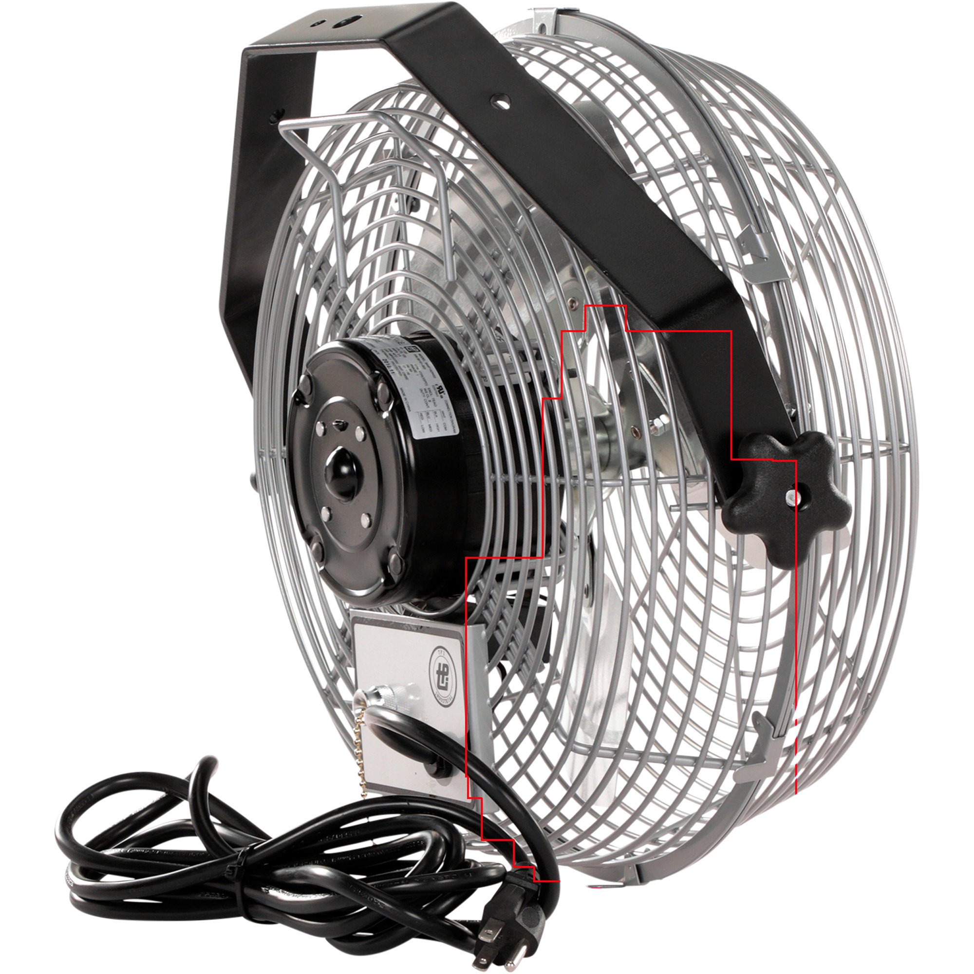 TPI Industrial Mounted Workstation Fan — 12in., 1/5 HP, 1650 CFM, 3 ...