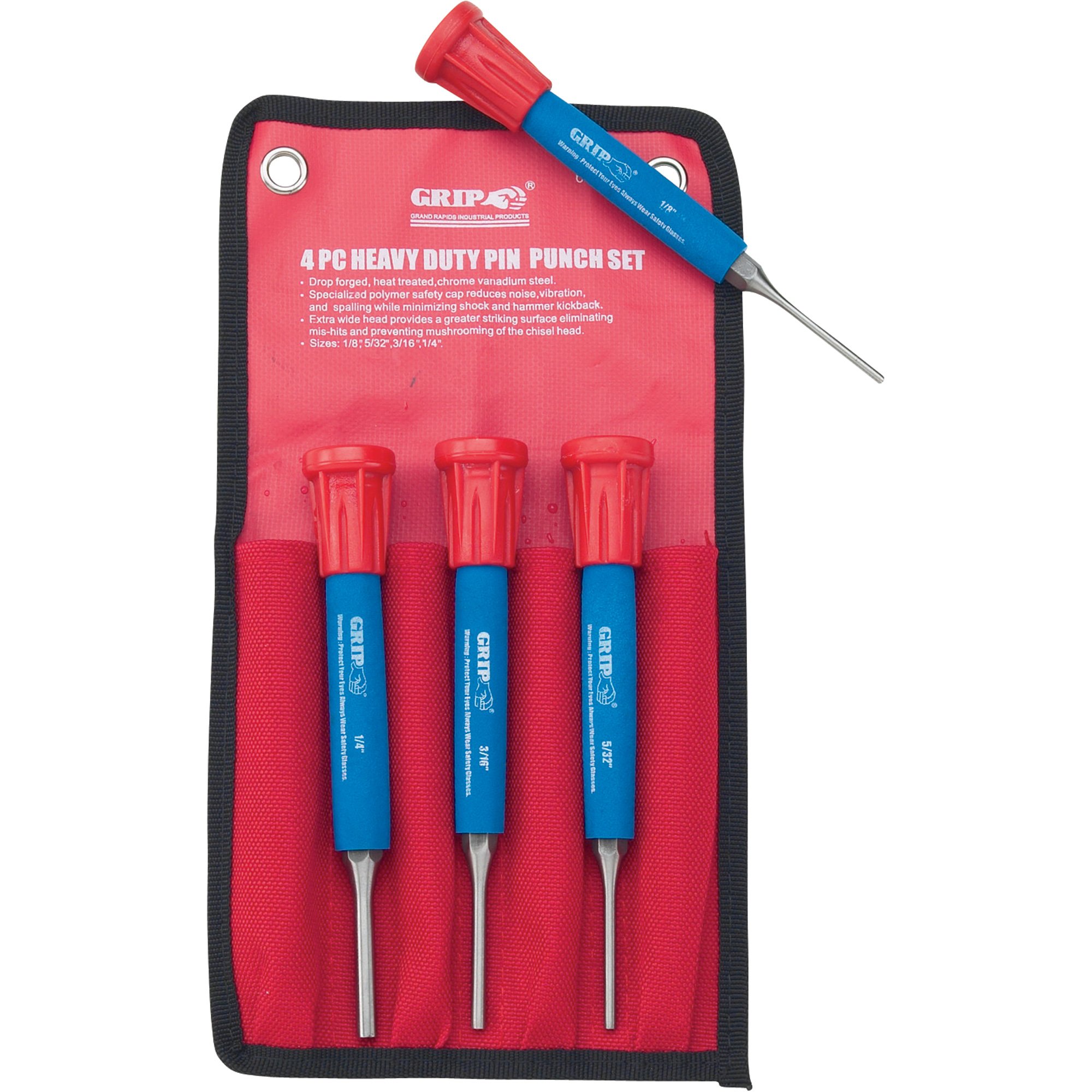 Grip-On Tools Heavy-Duty Pin Punches — 4-Pc. Set, Model# 61124 ...