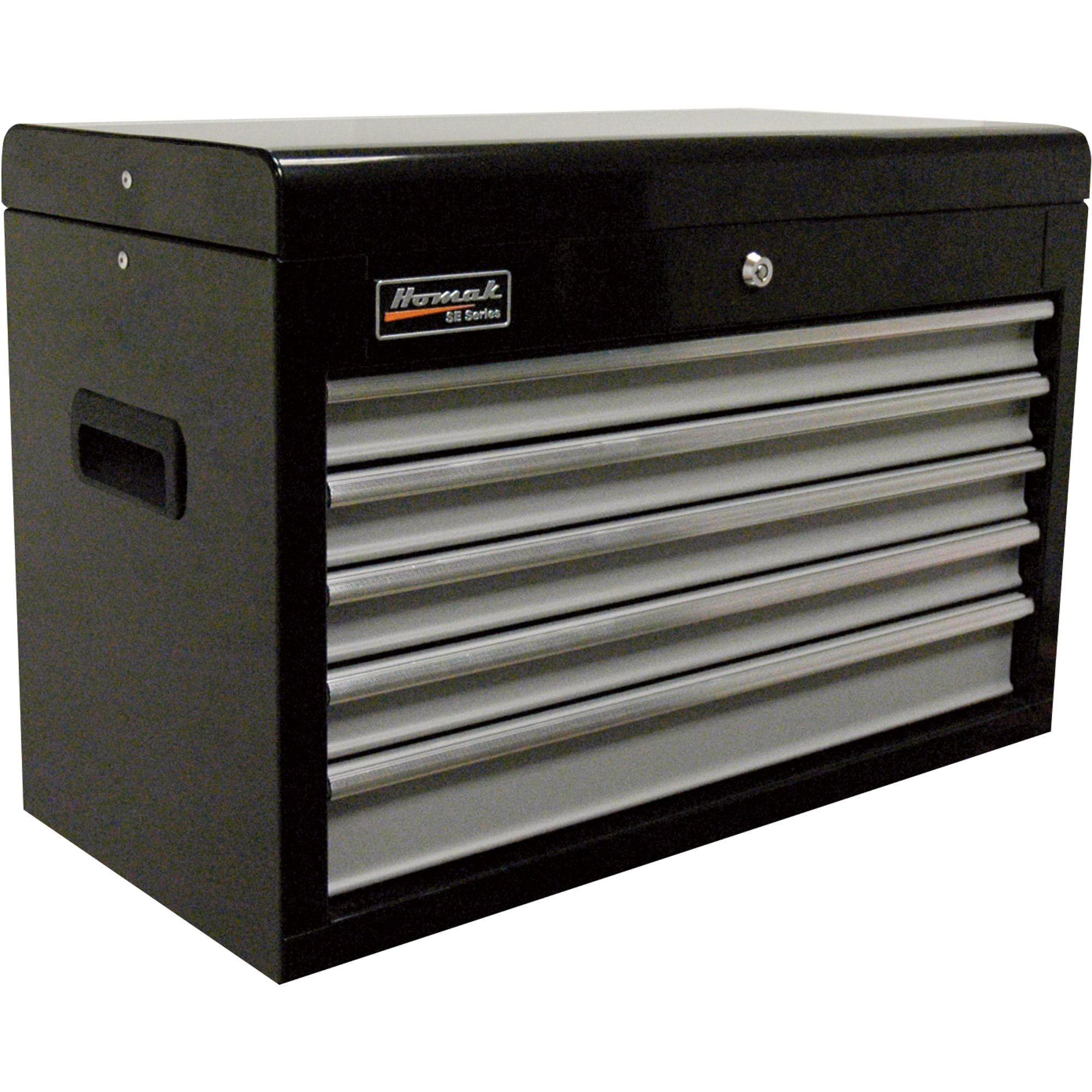 Homak SE Series 27in. 5-Drawer Top Tool Chest — Black, 26in.W x 12in.D ...