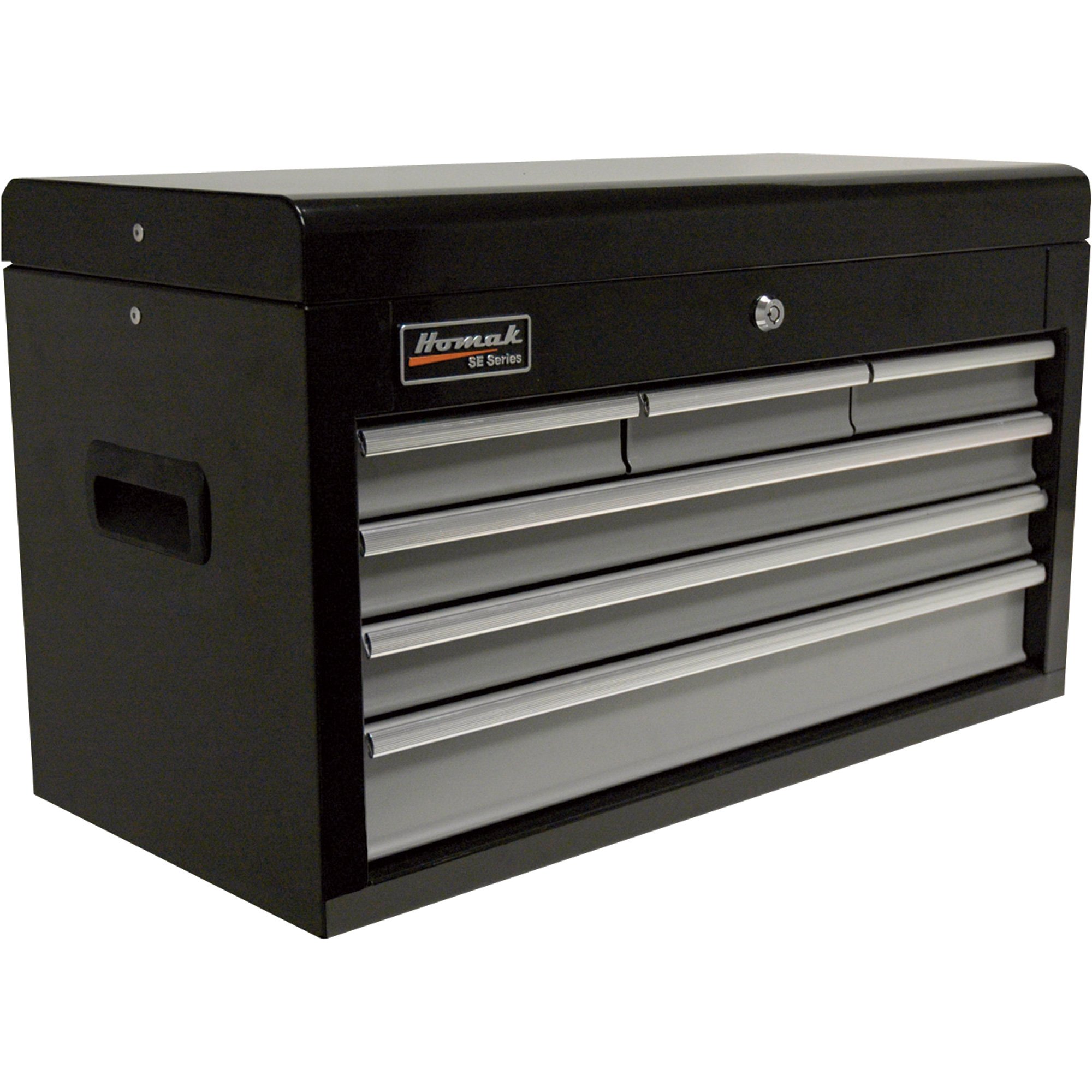 Homak SE Series 27in. 6-Drawer Top Tool Chest — Black, 26in.W x 12in.D ...