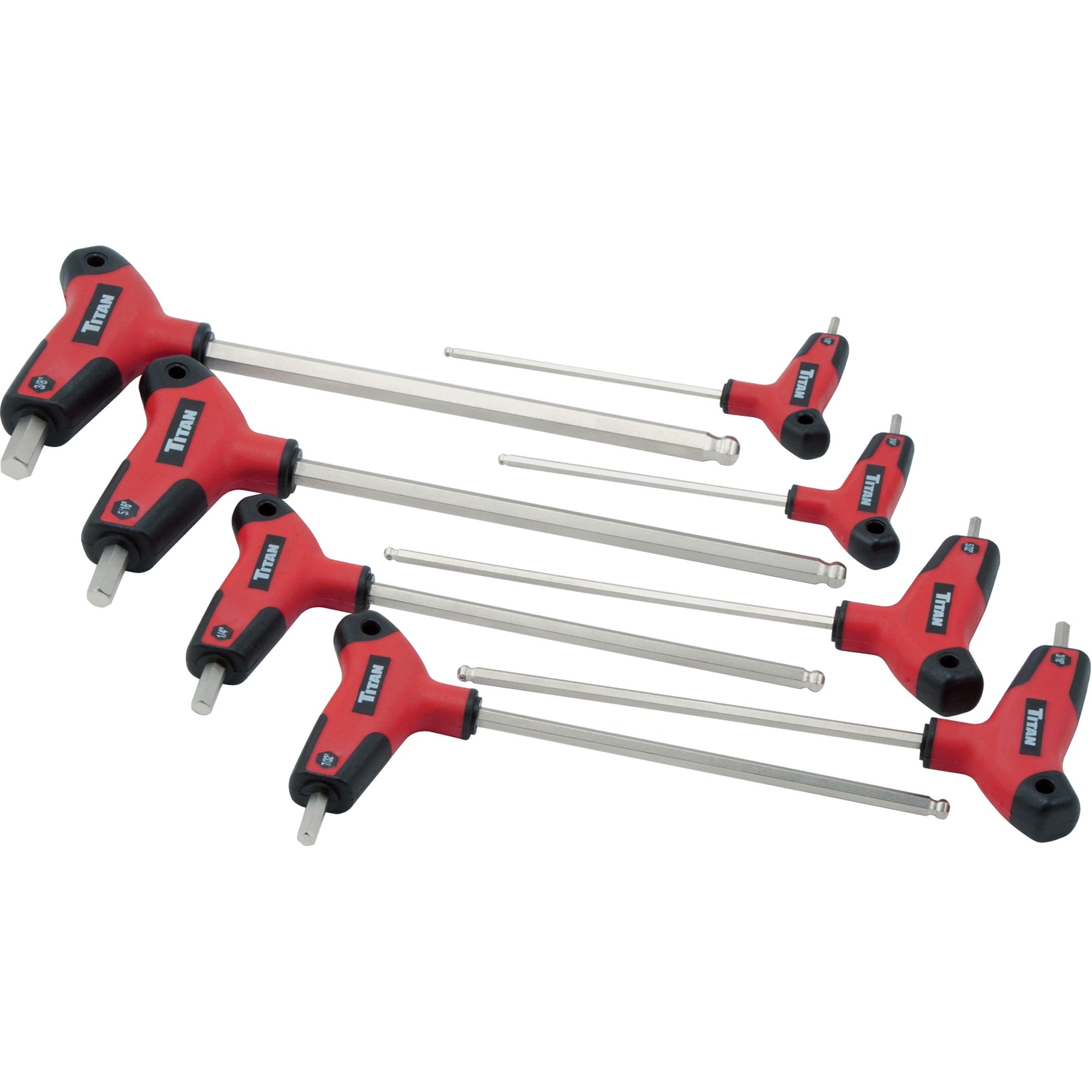 Titan T-Handle Ball Hex Key Set — 8-Pc., SAE, Model# 12748 | Northern Tool