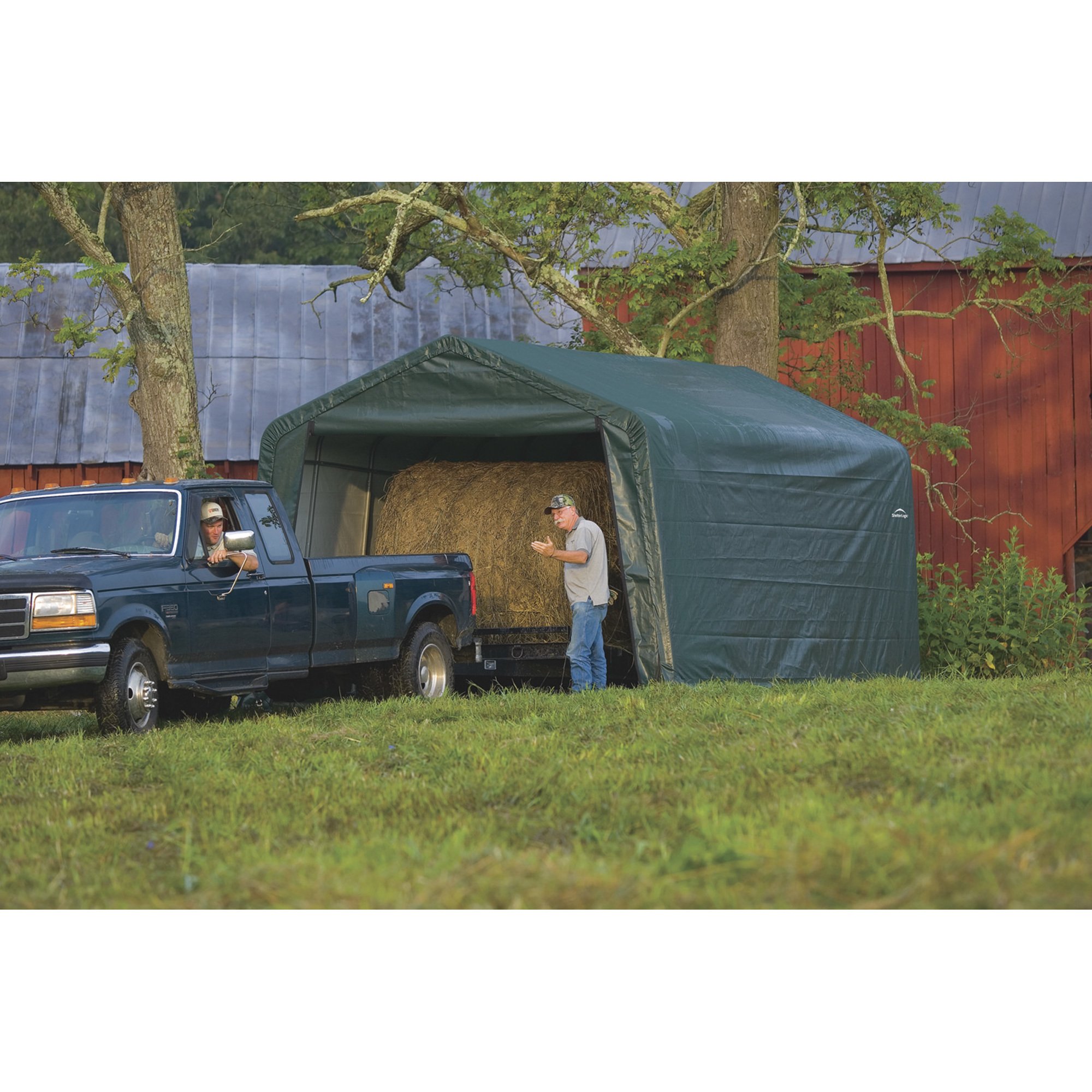 ShelterLogic Peak Style Garage/Storage Shelter — 24ft.L x 12ft.W x 8ft ...