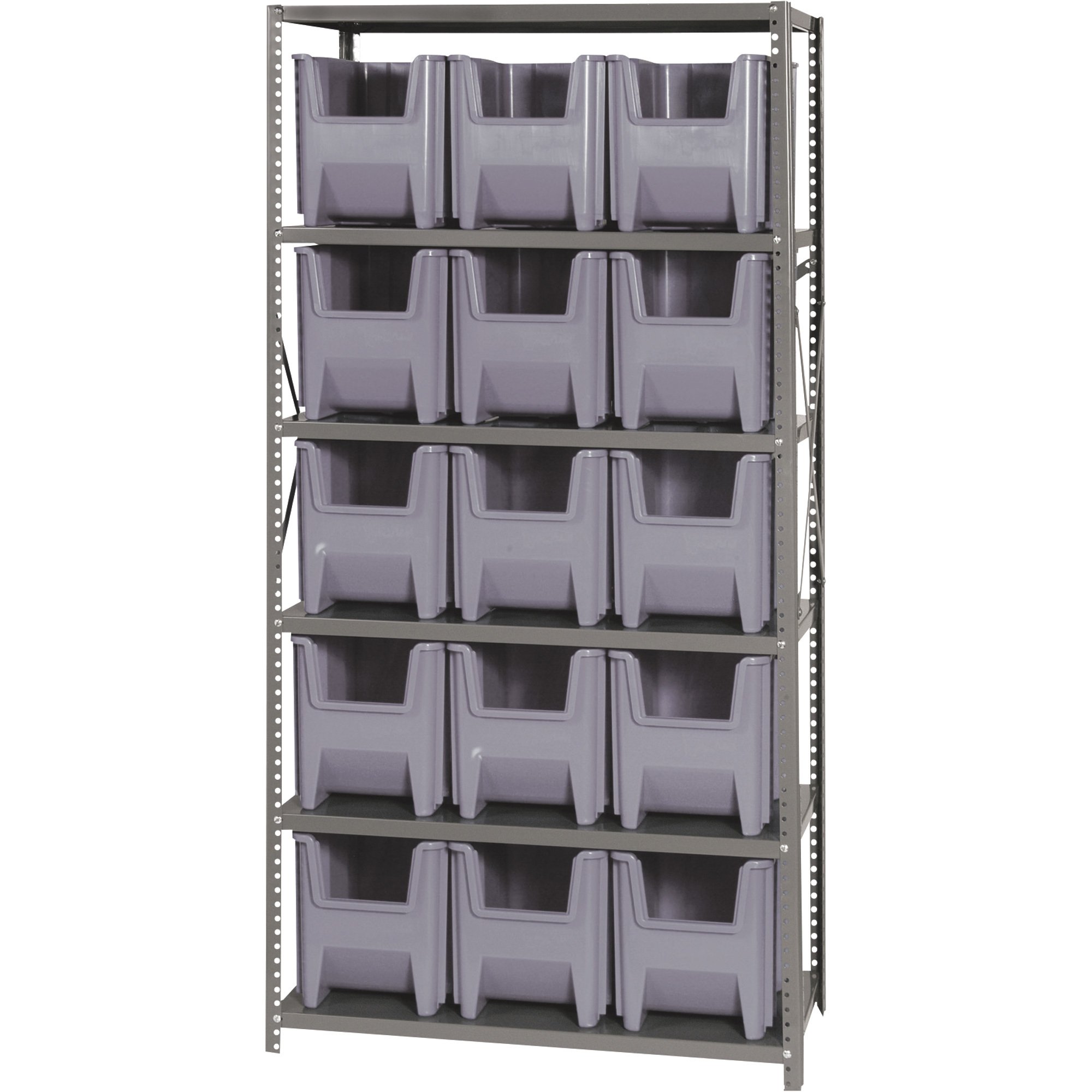 Quantum Storage Giant Hopper Bins With Shelf Unit — 36in.W x 18in.D x ...