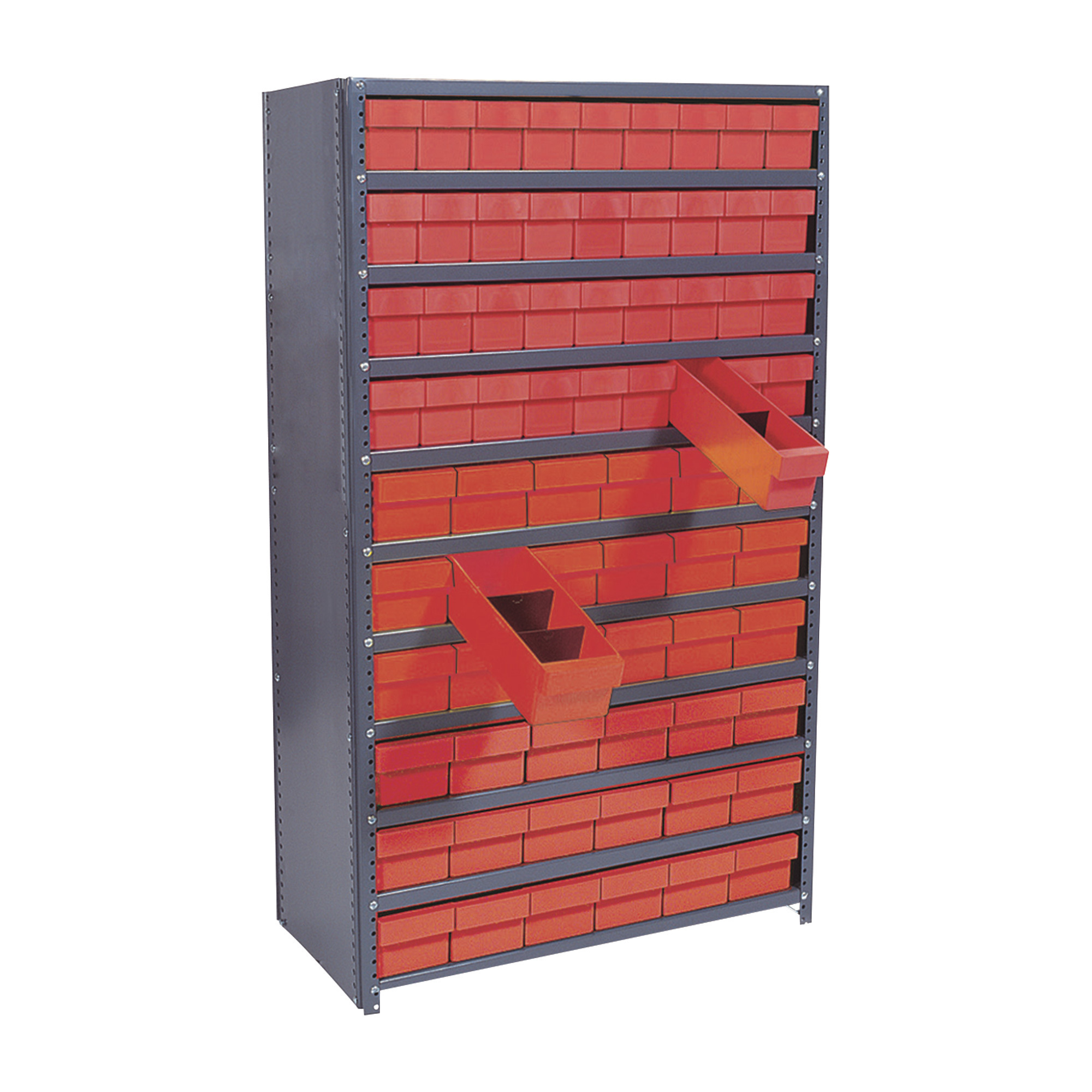 Quantum Storage Closed Metal Shelving Unit With 72 Super Tuff Drawers ...