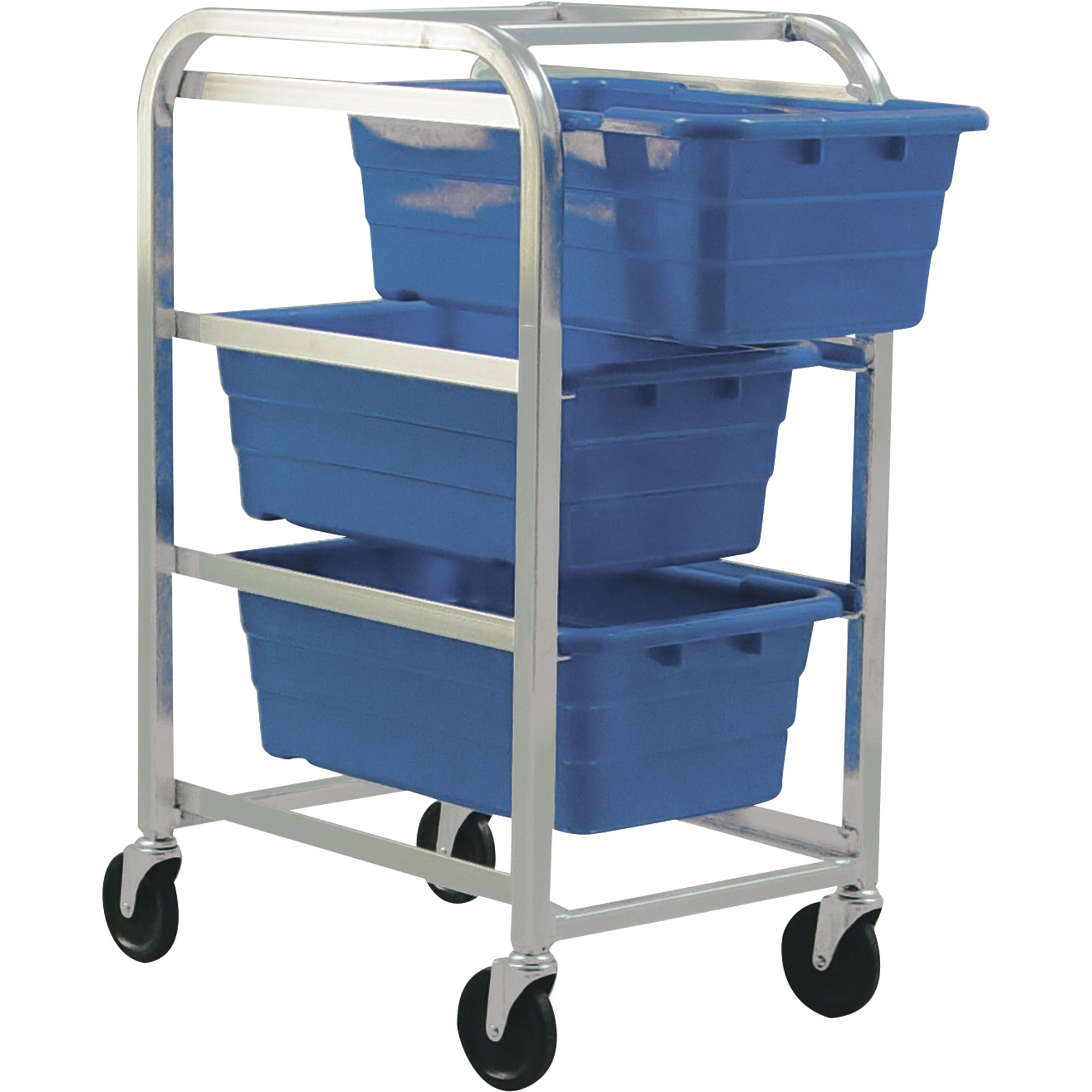 Quantum Storage 3-Shelf Cart With 3 Cross Stack Tubs, 27in. x 19in. x ...