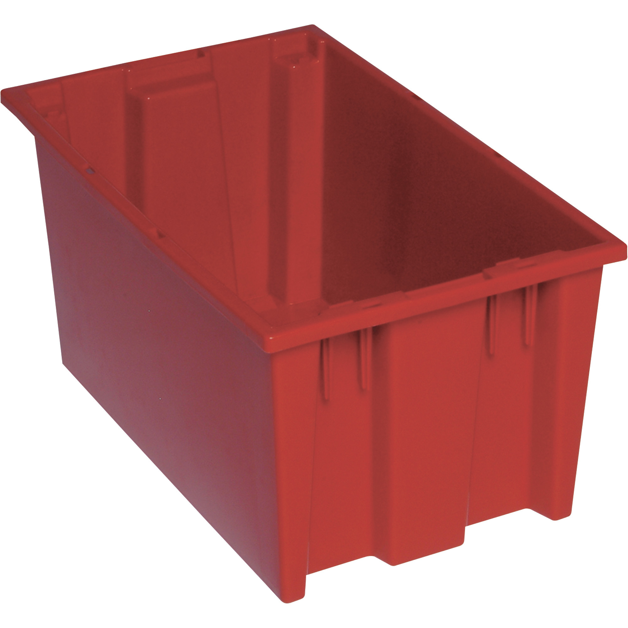 Quantum Storage Stack and Nest Tote Bin, 18in. x 11in. x 9in. Size, Red ...