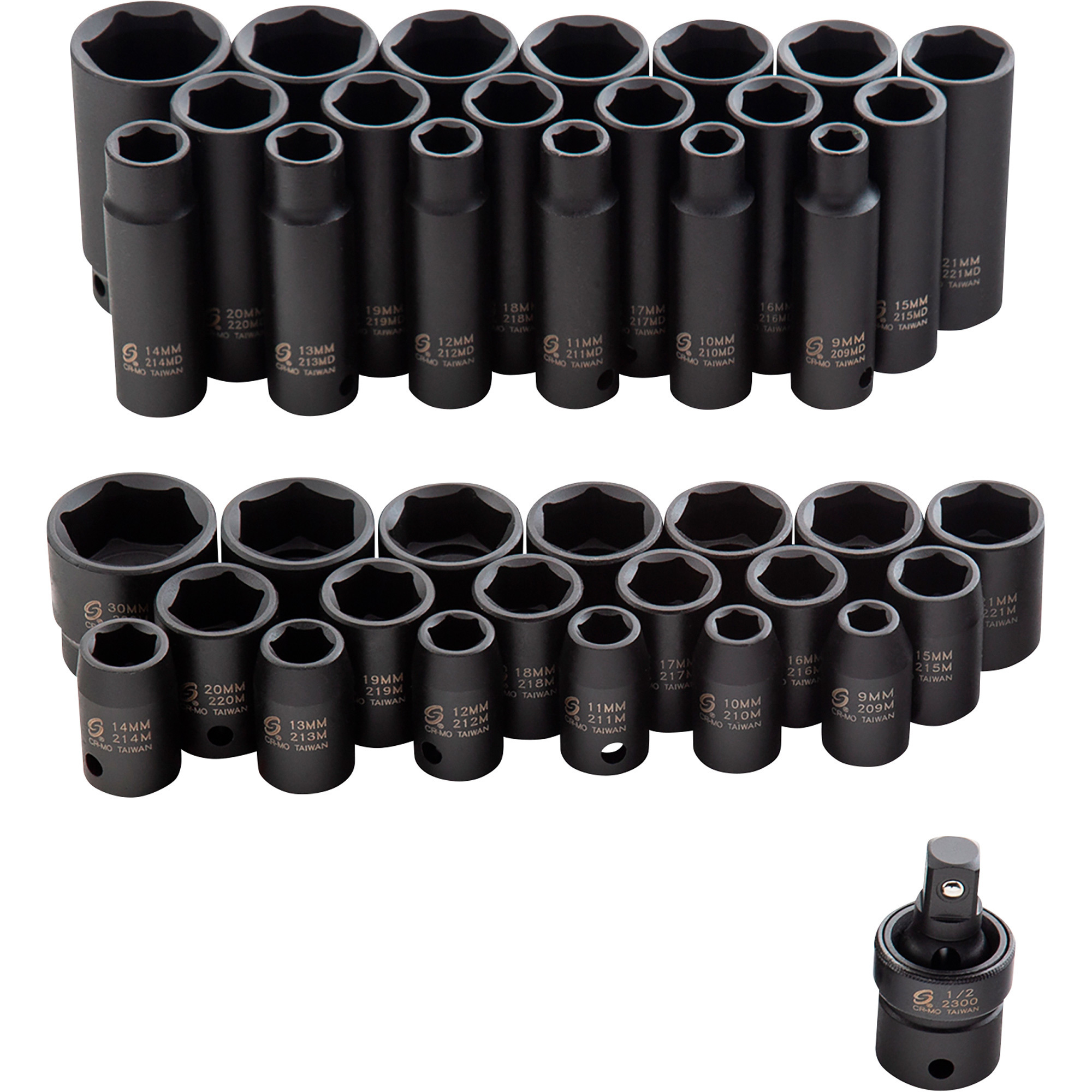 Sunex Master Impact Socket Set, 39-Pc., 1/2in.-Drive, Metric, Model ...