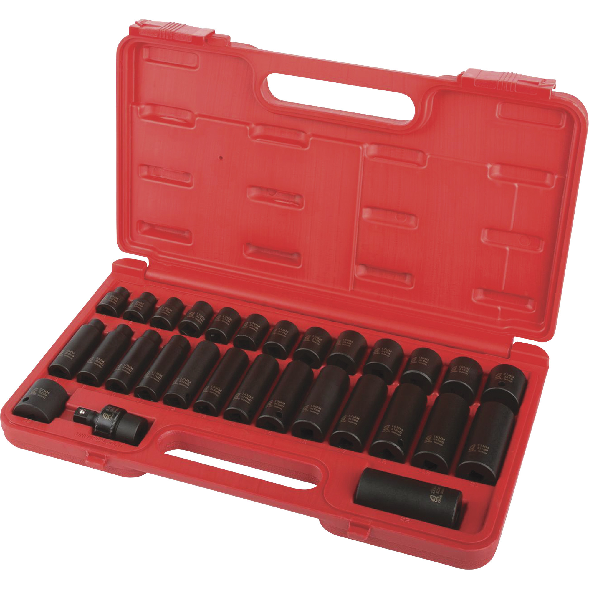 Sunex Master Metric Impact Socket Set, 29-Pc., 3/8in.-Drive, Model ...