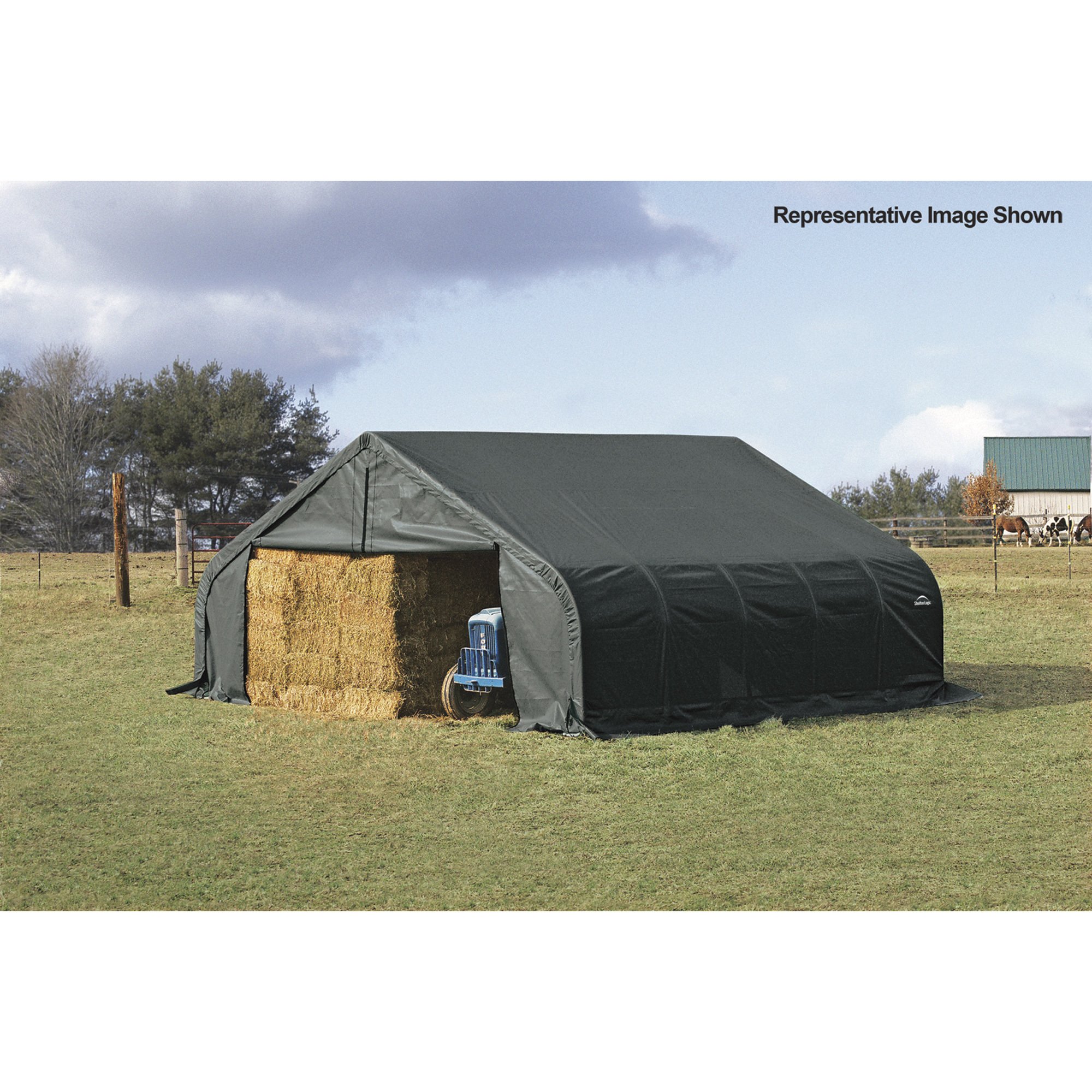 ShelterLogic Peak Style Double Wide Garage/Storage Shelter — 24ft.L x ...