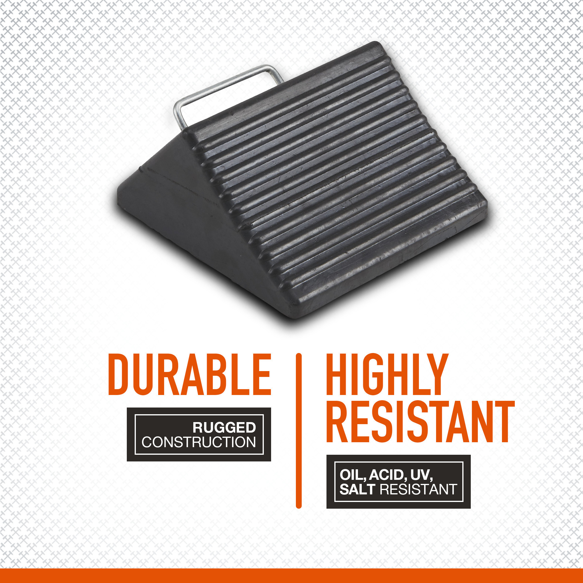 Ironton Nylon Reinforced Rubber Wheel Chock with Handle | Northern Tool