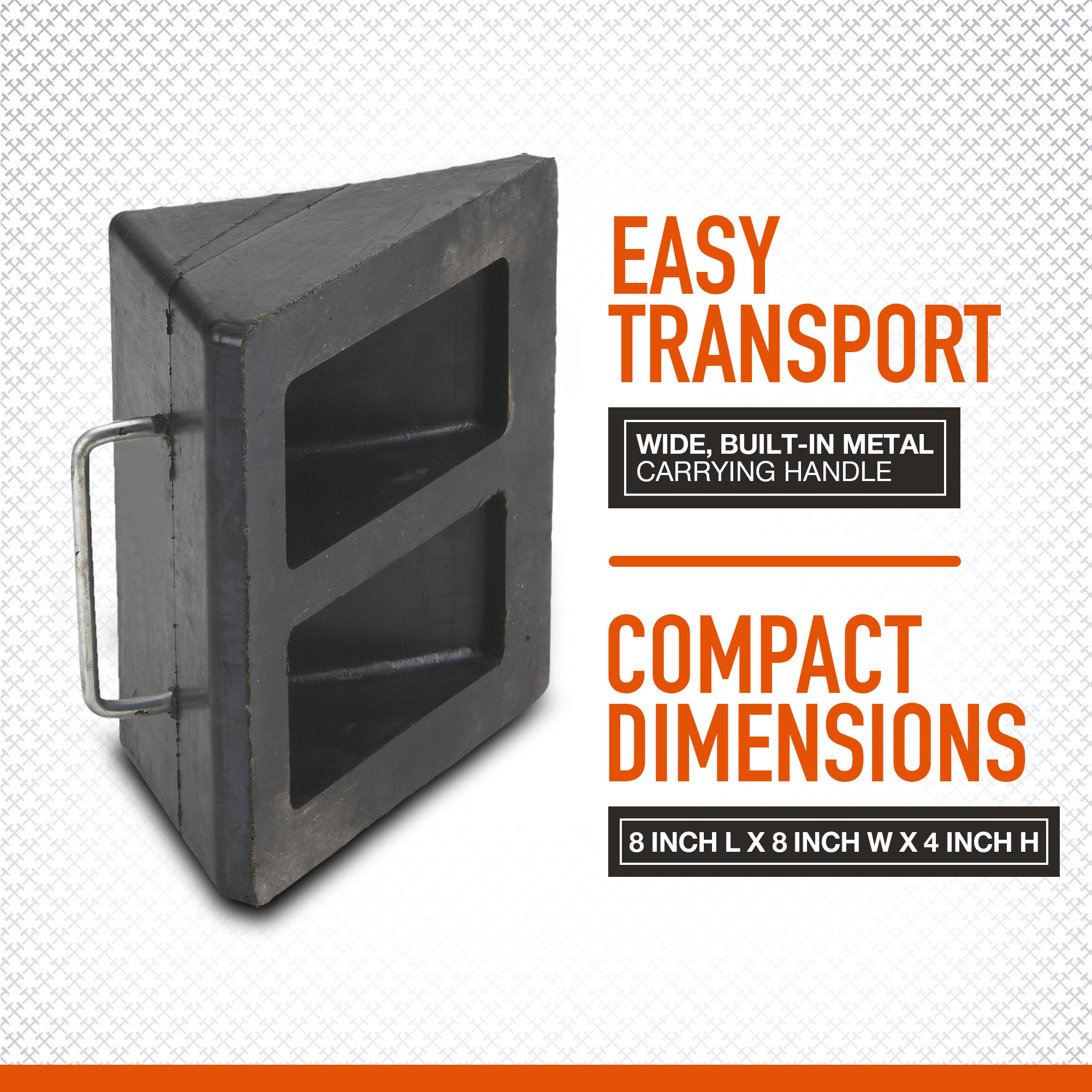 Ironton Nylon Reinforced Rubber Wheel Chock with Handle | Northern Tool