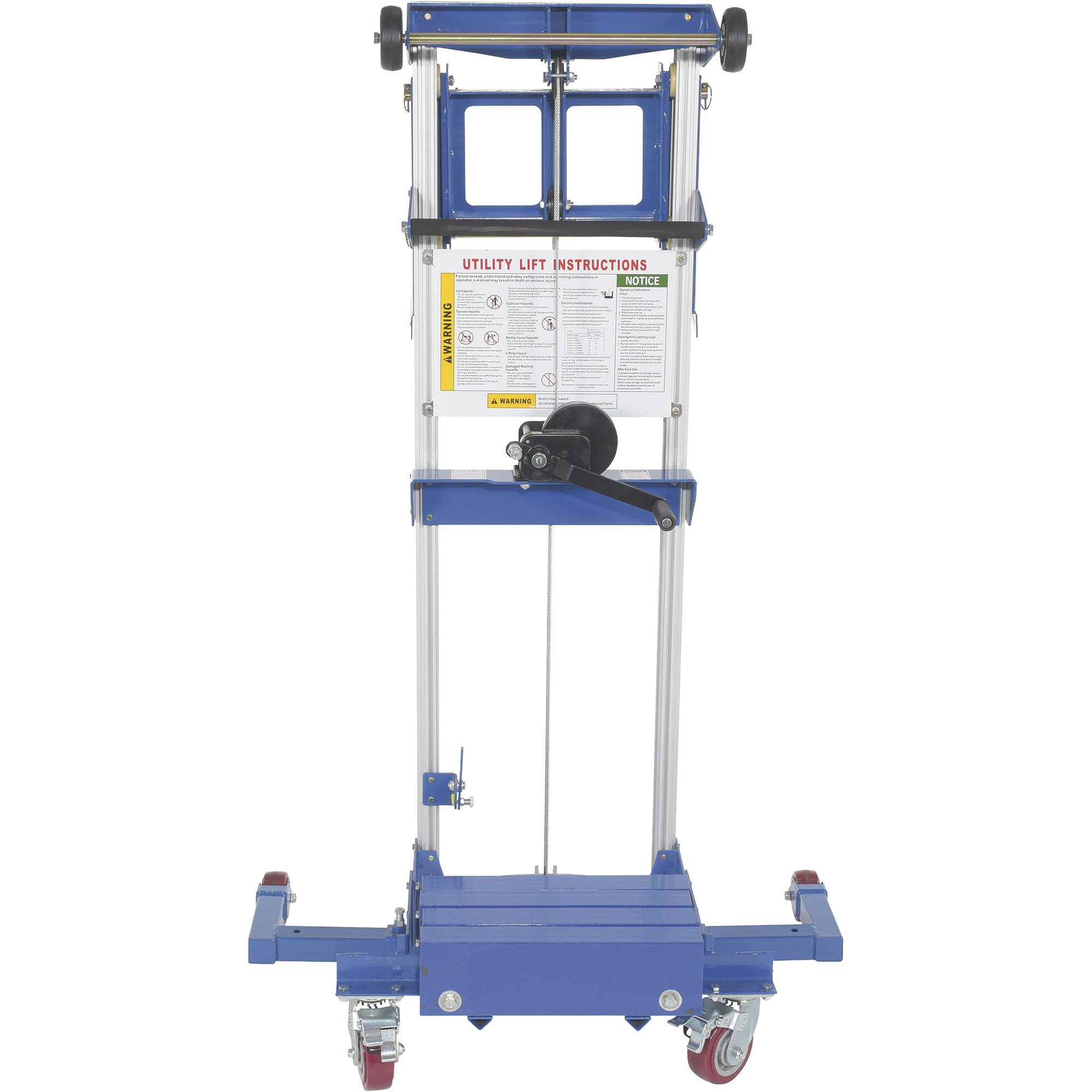 Vestil Hand Winch Lift Truck - 500-Lb. Capacity, Steel and Aluminum ...