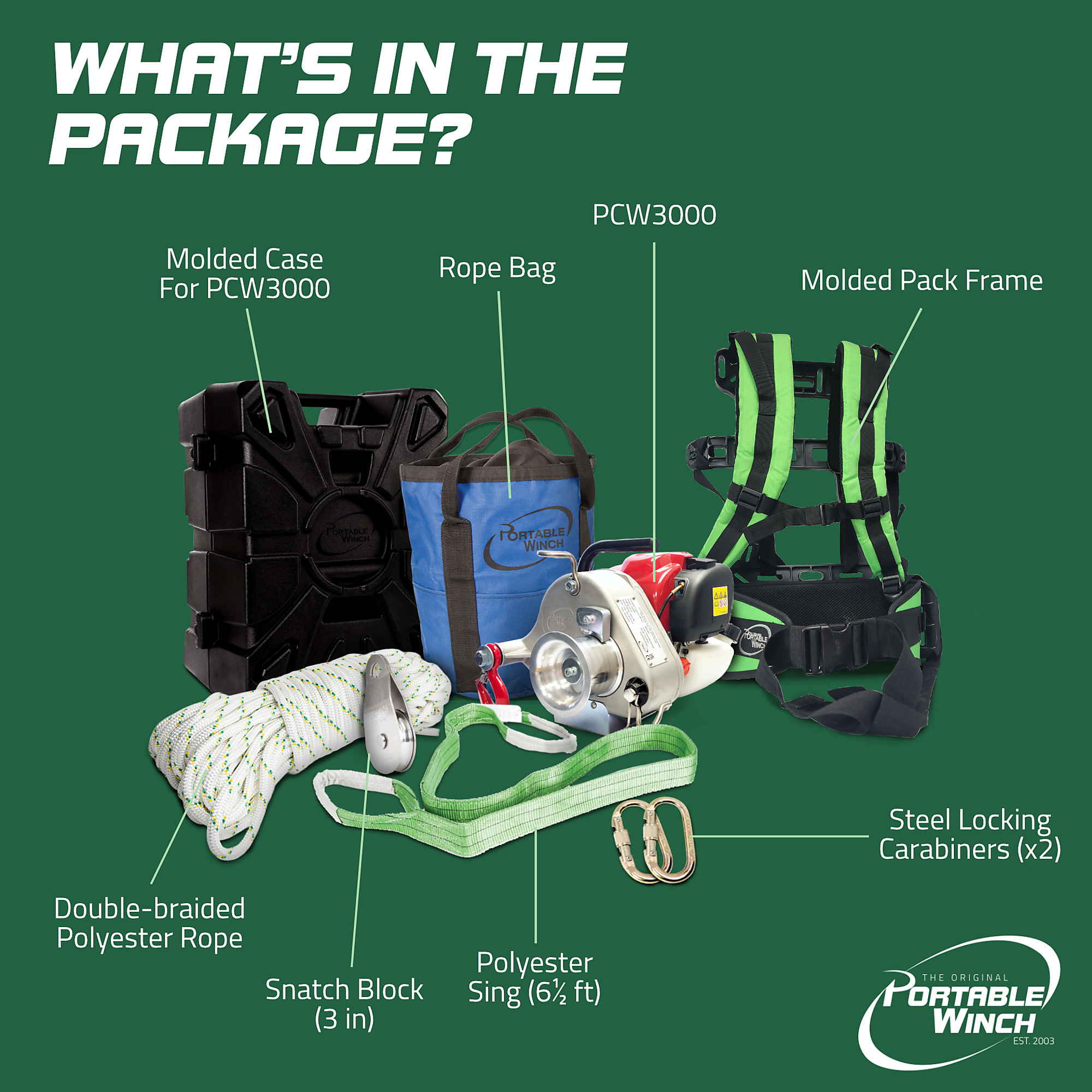 Portable Winch Gas-Powered Capstan Winch Kit, 1550-Lb. Pulling Capacity ...