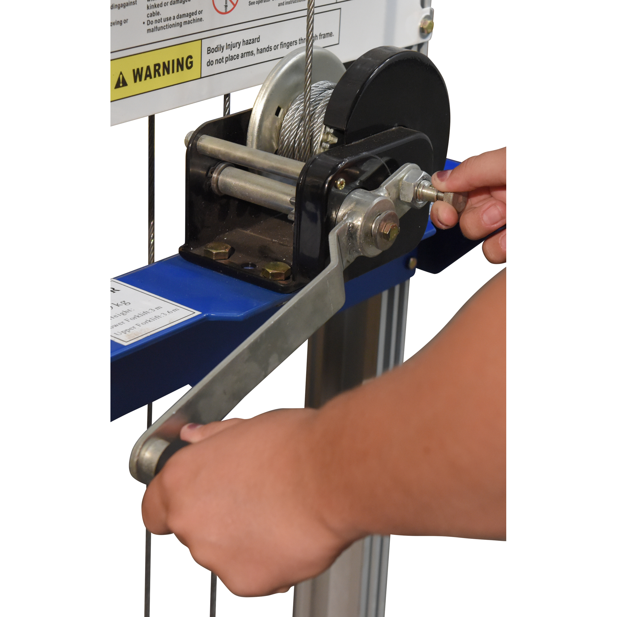 Vestil Hand Winch Lift Truck, 350-Lb. Capacity Straddle Design, Model ...