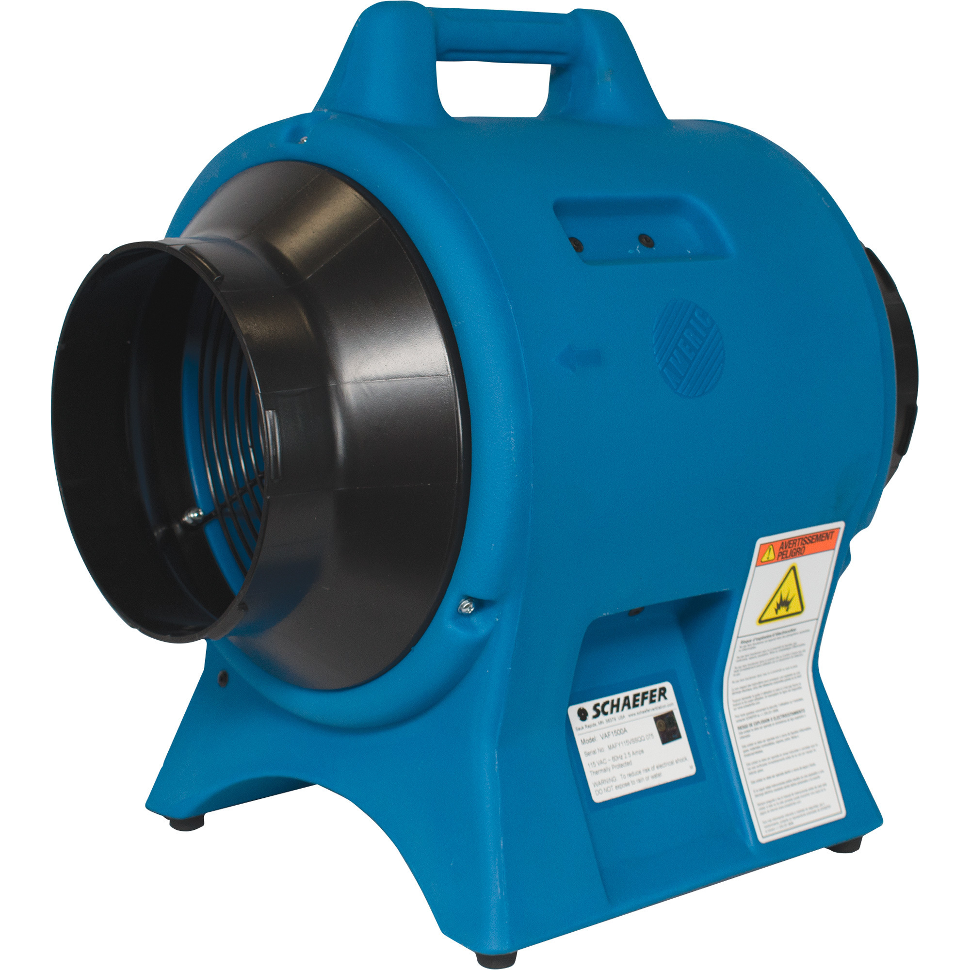 Schaefer Americ Confined Space Ventilation Blower Fan, 8in., 1/4 HP ...