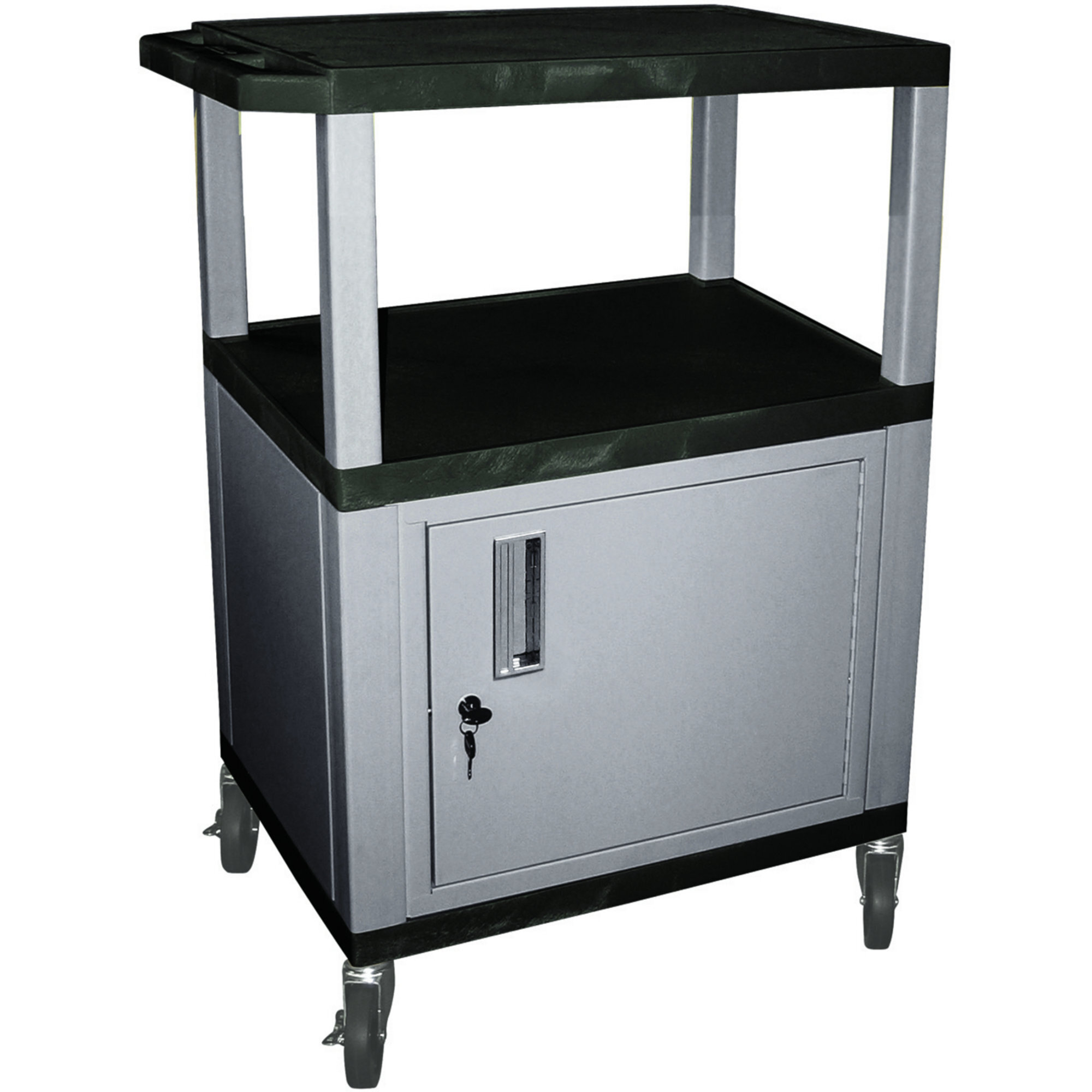 Wilson Tuffy Utility Cart with Locking Cabinet, 300-Lb. Capacity, 34in ...