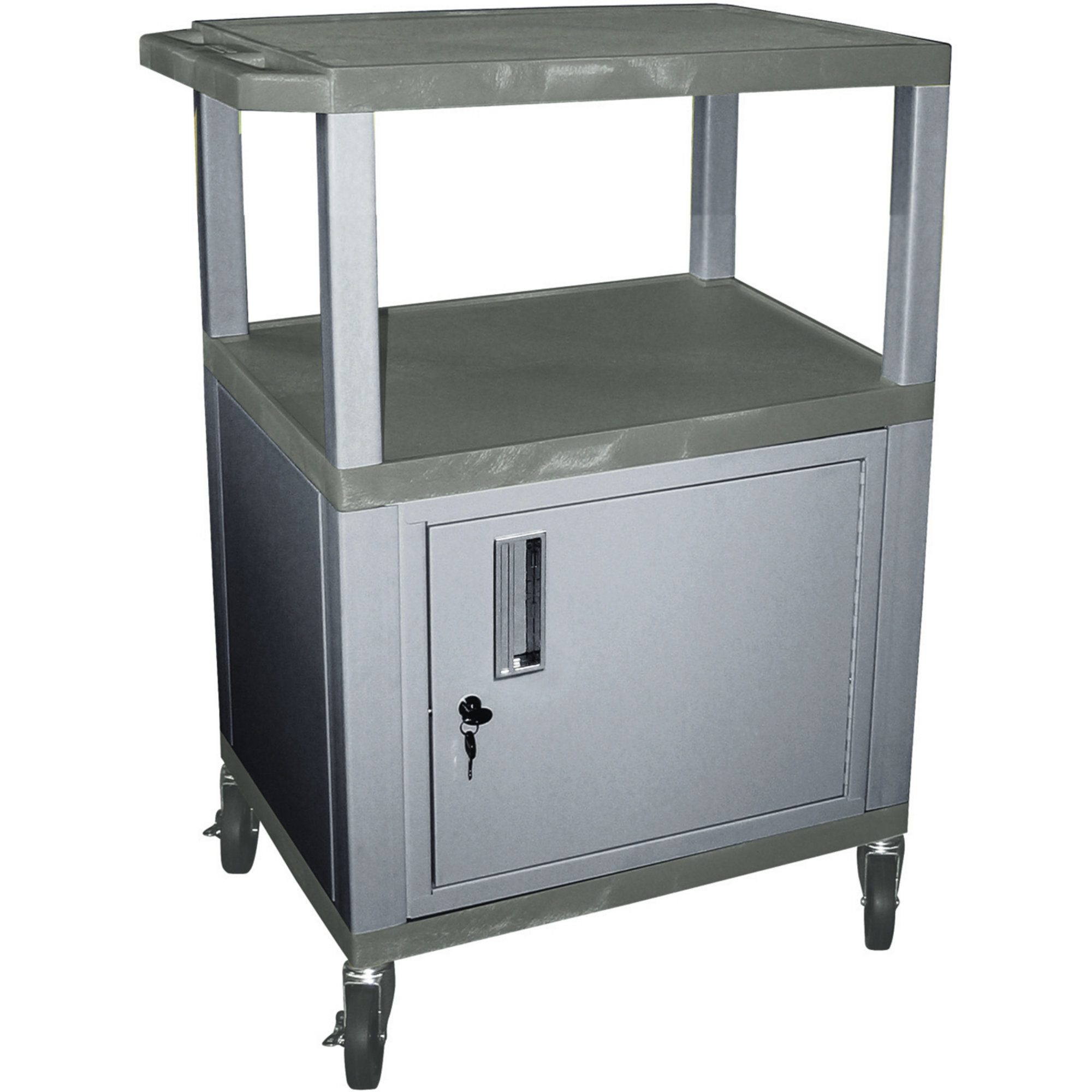 Wilson Tuffy Utility Cart with Locking Cabinet, 300-Lb. Capacity, 34in ...