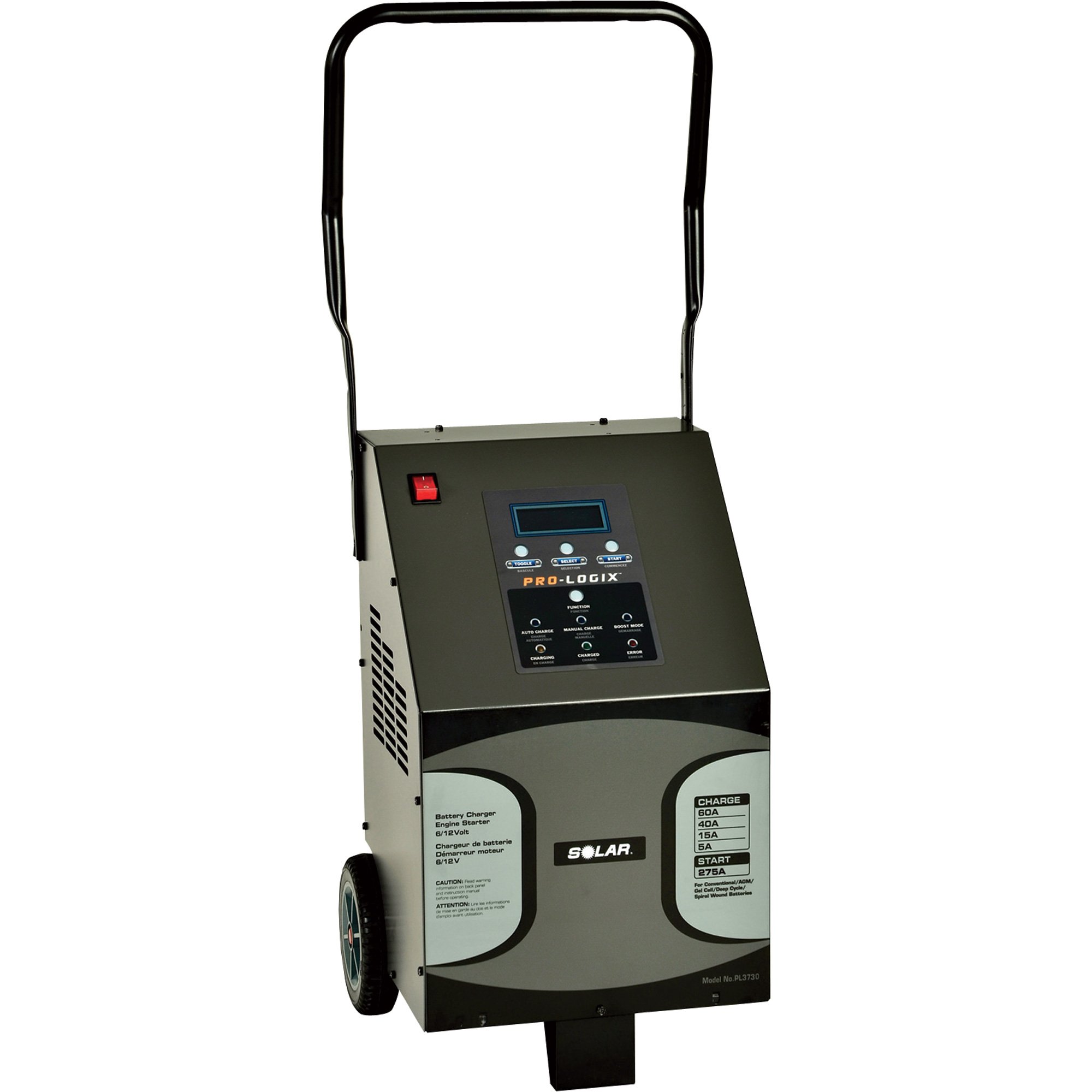 Pro-Logix Wheeled Battery Charger — 6/12V, 10 Settings, Model# PL3730 ...