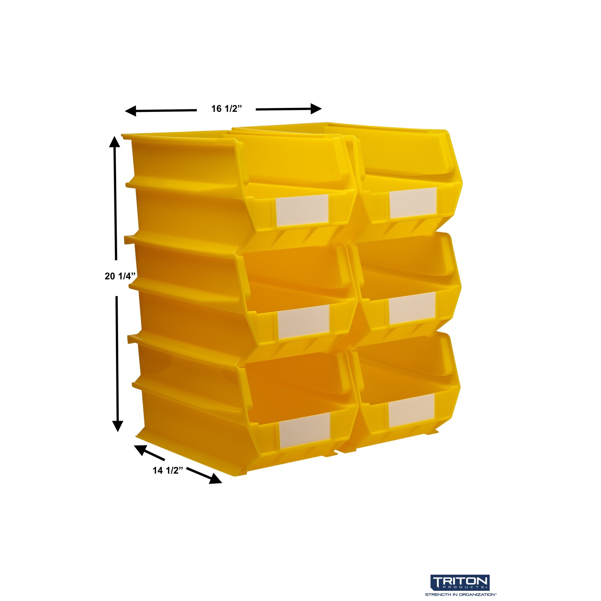 Triton Products LocBin Hanging and Interlocking Bins, 6-Pk., Yellow, 14 ...