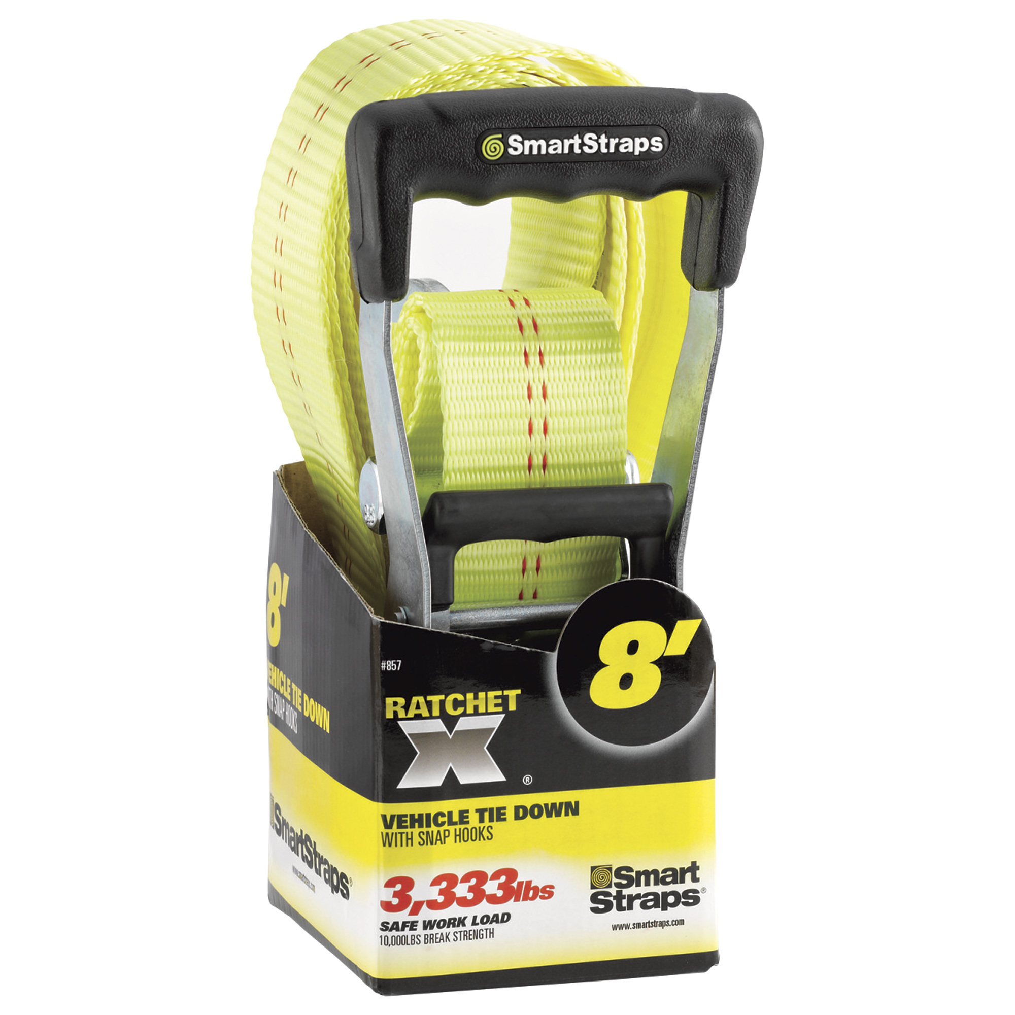 SmartStraps Commercial-Grade RatchetX Tie-Down with Snap Hooks, 8ft.L ...