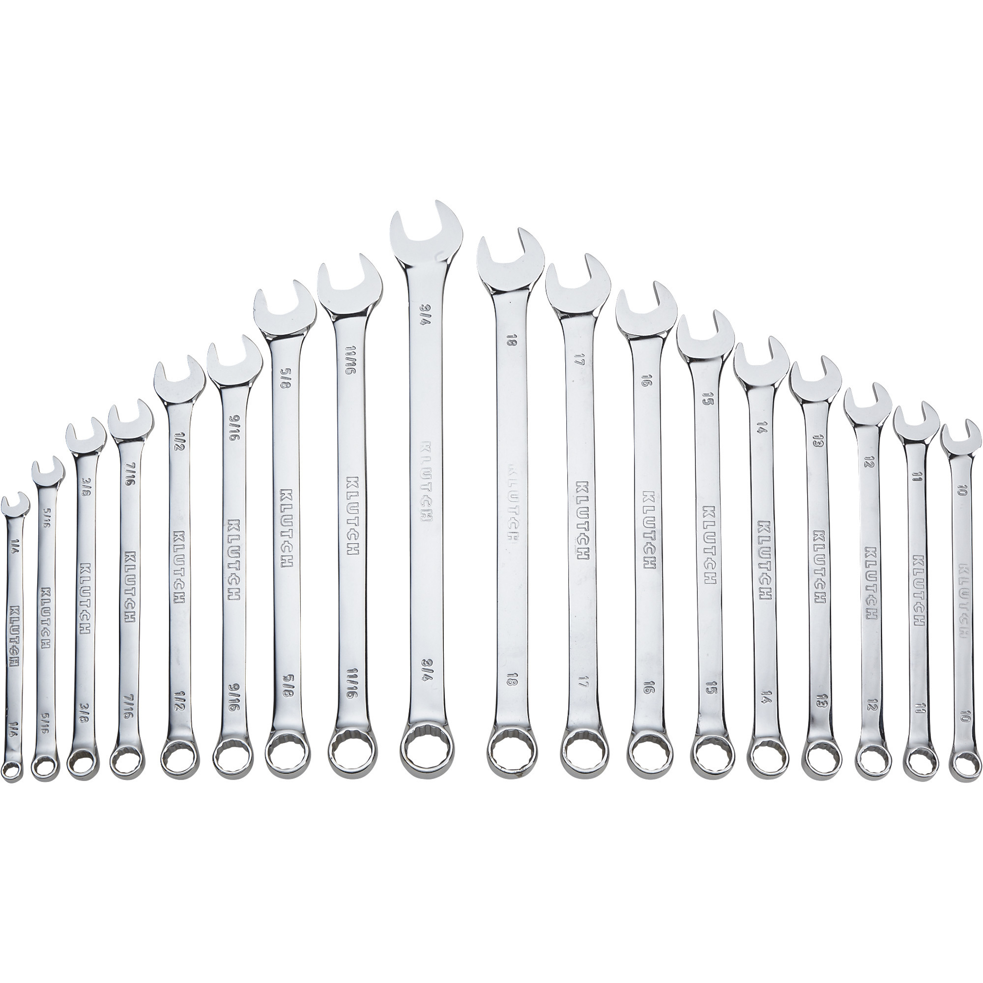 Klutch SAE/Metric Extra-Long Combination Wrench Set, 18-Pcs. | Northern ...