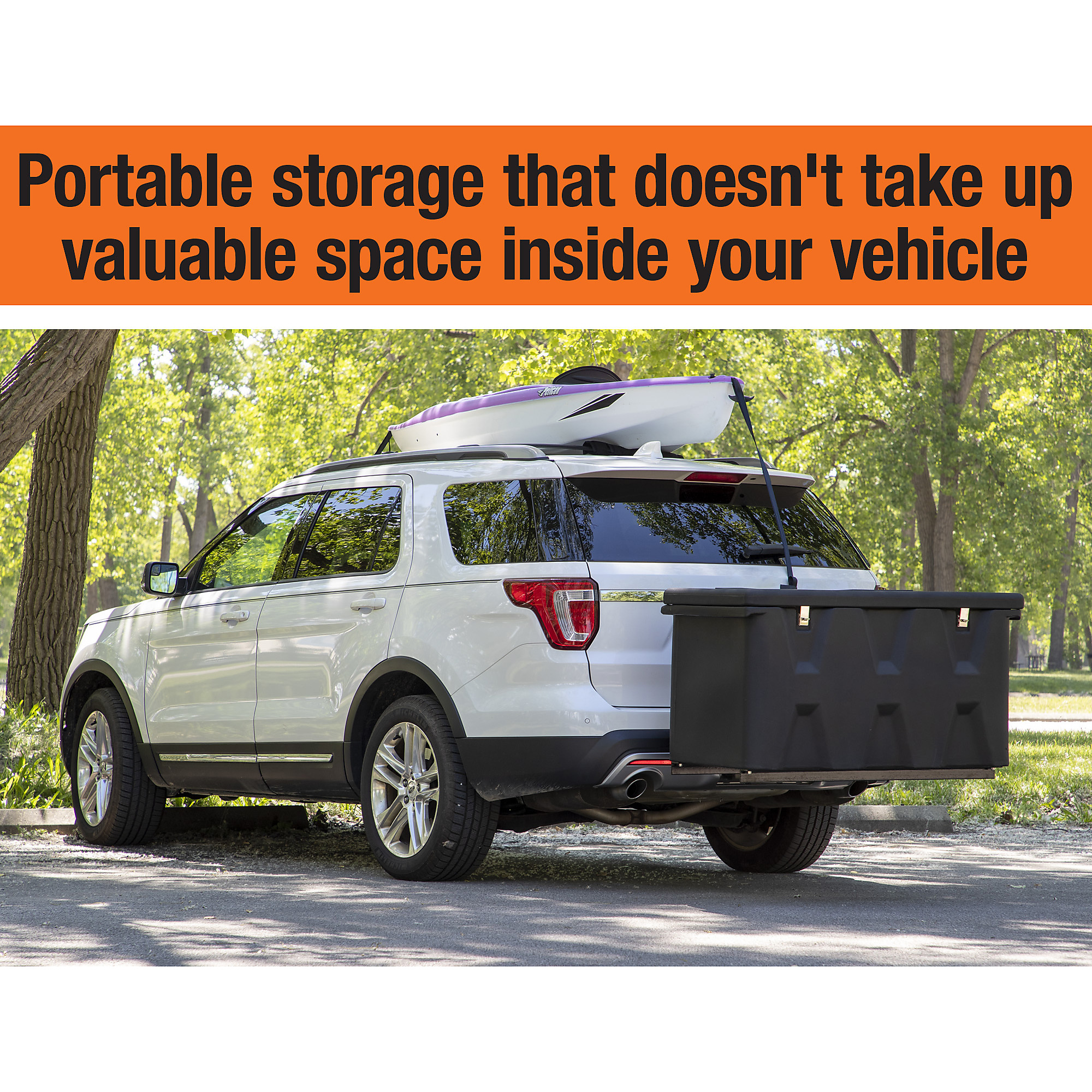 RomoTech, Tailgate Hitch Mount Poly Cargo Carrier Travel Storage Box ...