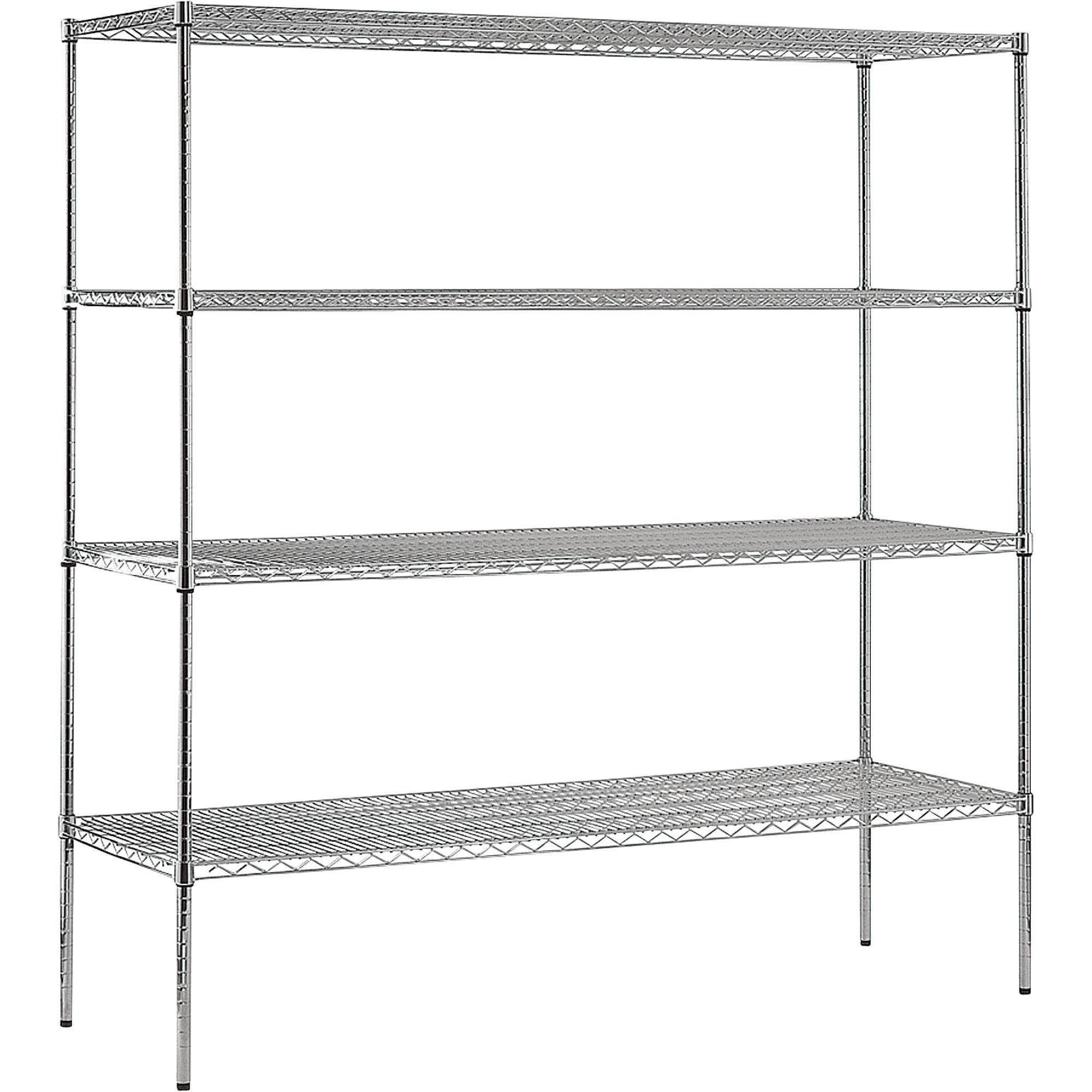 Edsal 4-Shelf Chrome Wire Shelving Unit — 72in.W x 18in.D x 74in.H ...