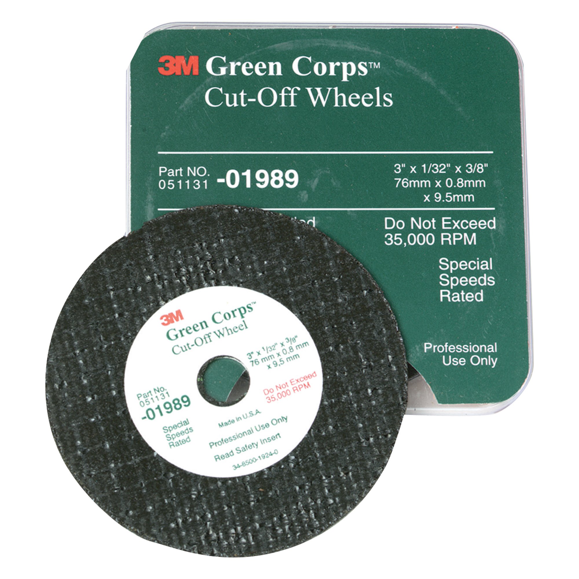 3M Green Corps Cutoff Wheels — 5-Pk., 3in. x 1/32in., Model# 01989 ...