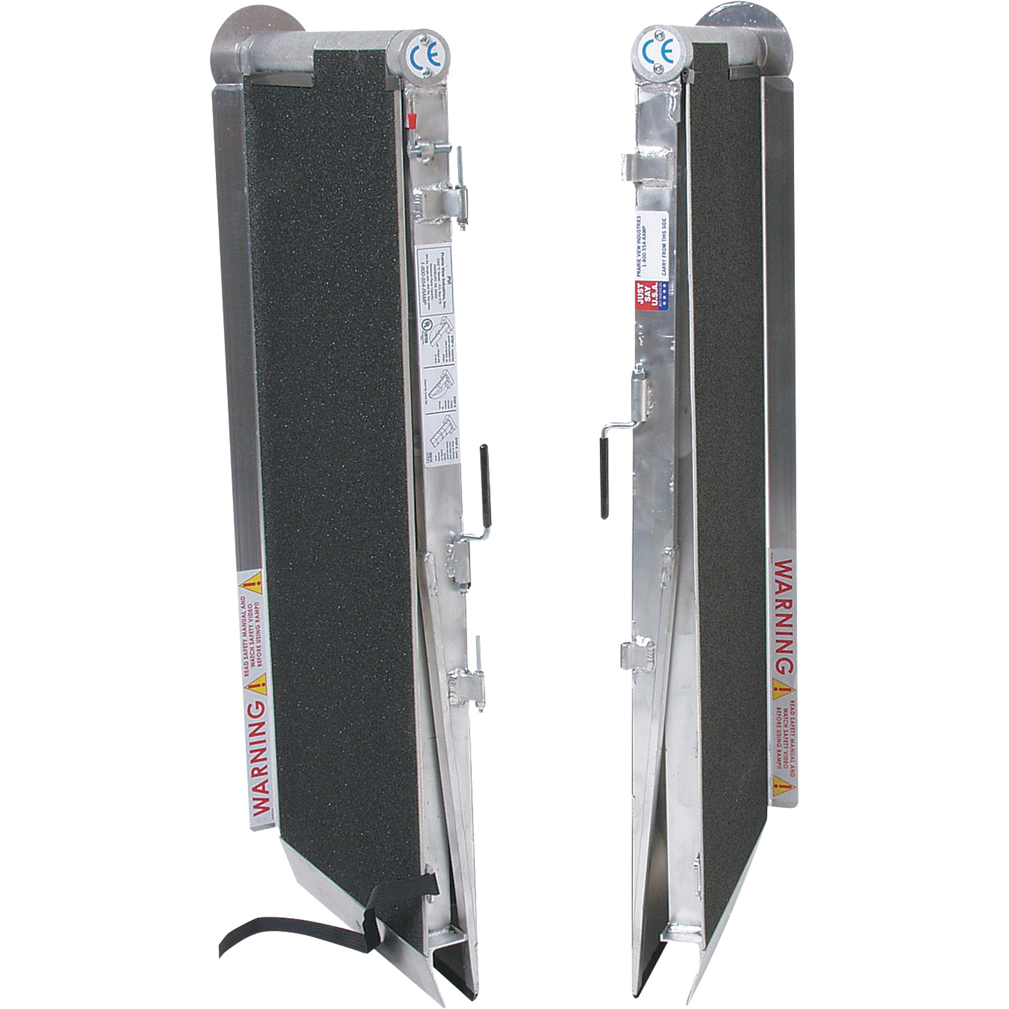 PVI Multifold Aluminum Threshold Ramp, 600-Lb. Capacity, 6ft.L x 30in.W ...