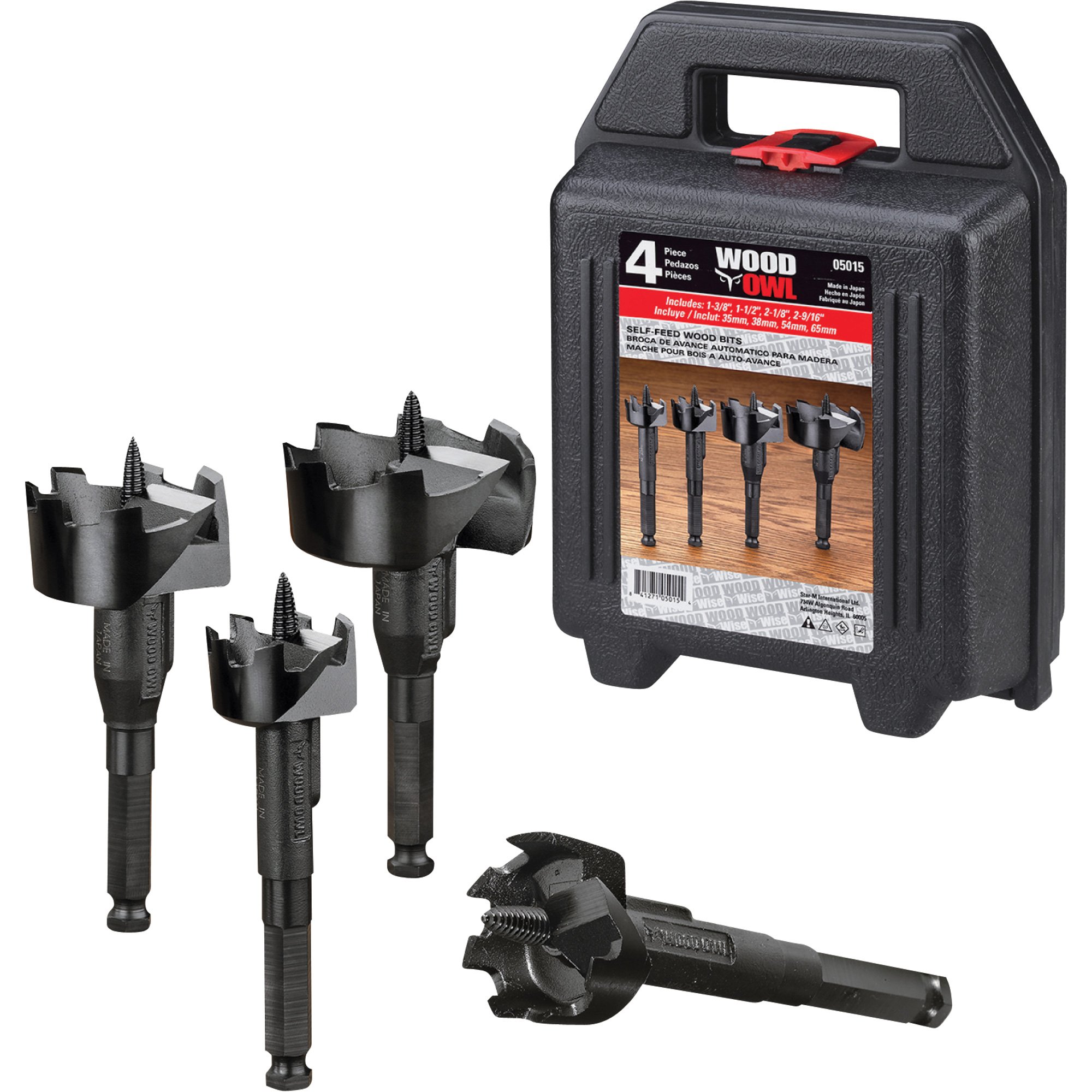 WoodOwl 4-Pc. Contractor's Self-Feed Wood Bit Kit, Model# 05015 ...