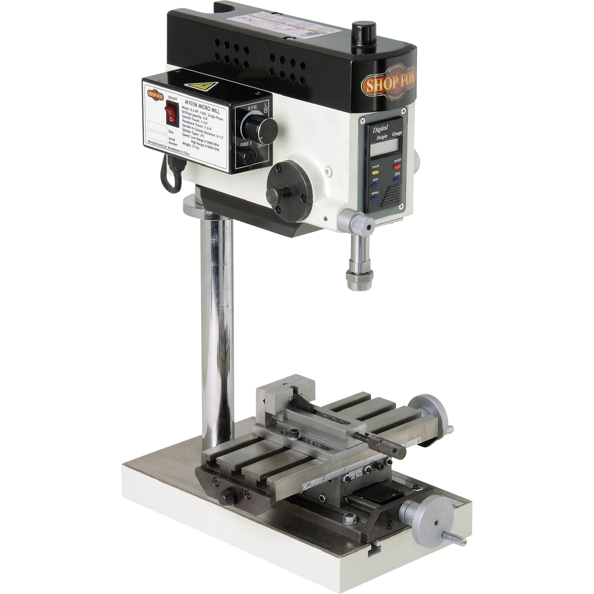 Shop Fox Micro Milling Machine - Variable Speed, 110V, Digital Depth ...