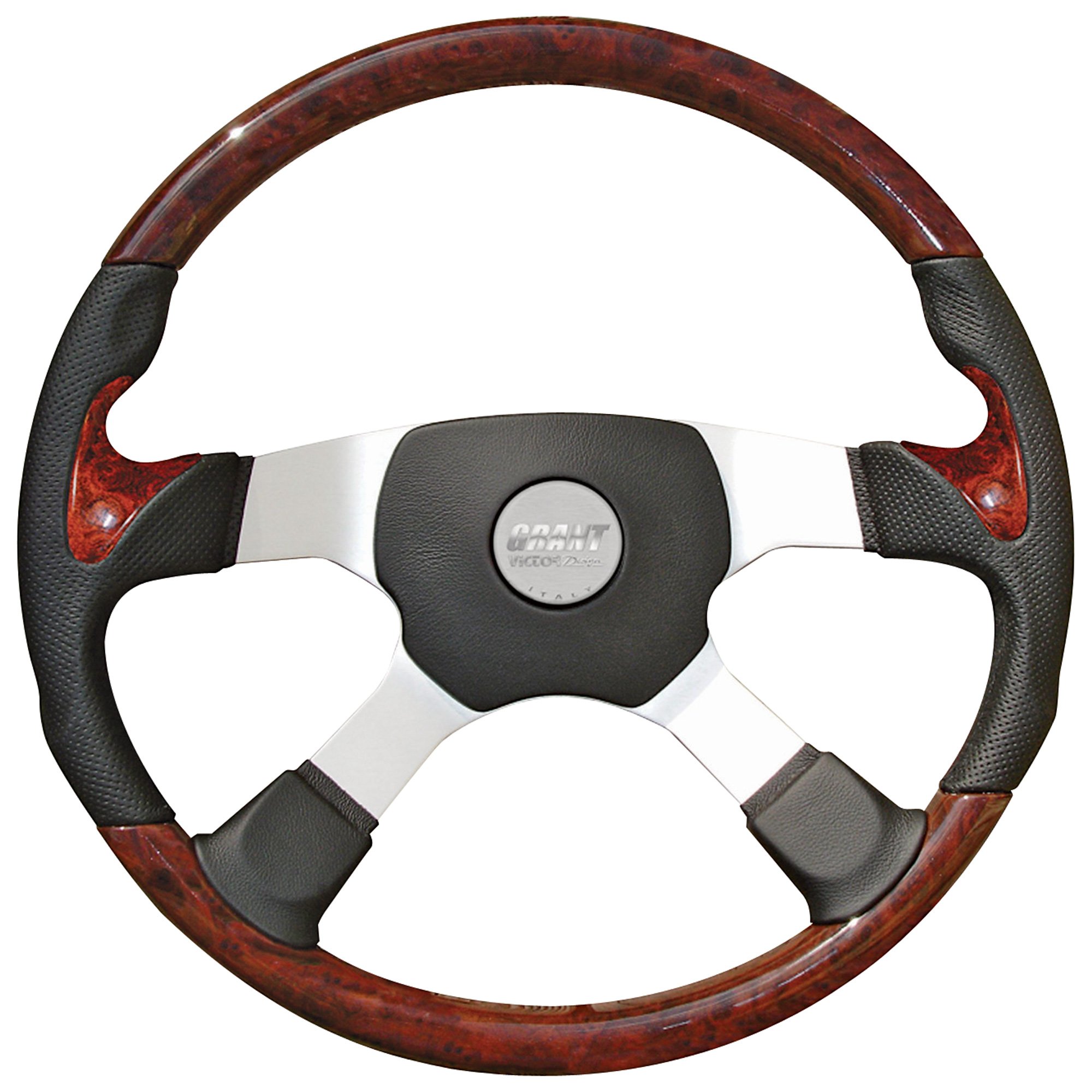 Grant Products Stealth Series Leather Grip Steering Wheel — 4-Spoke, 17 ...