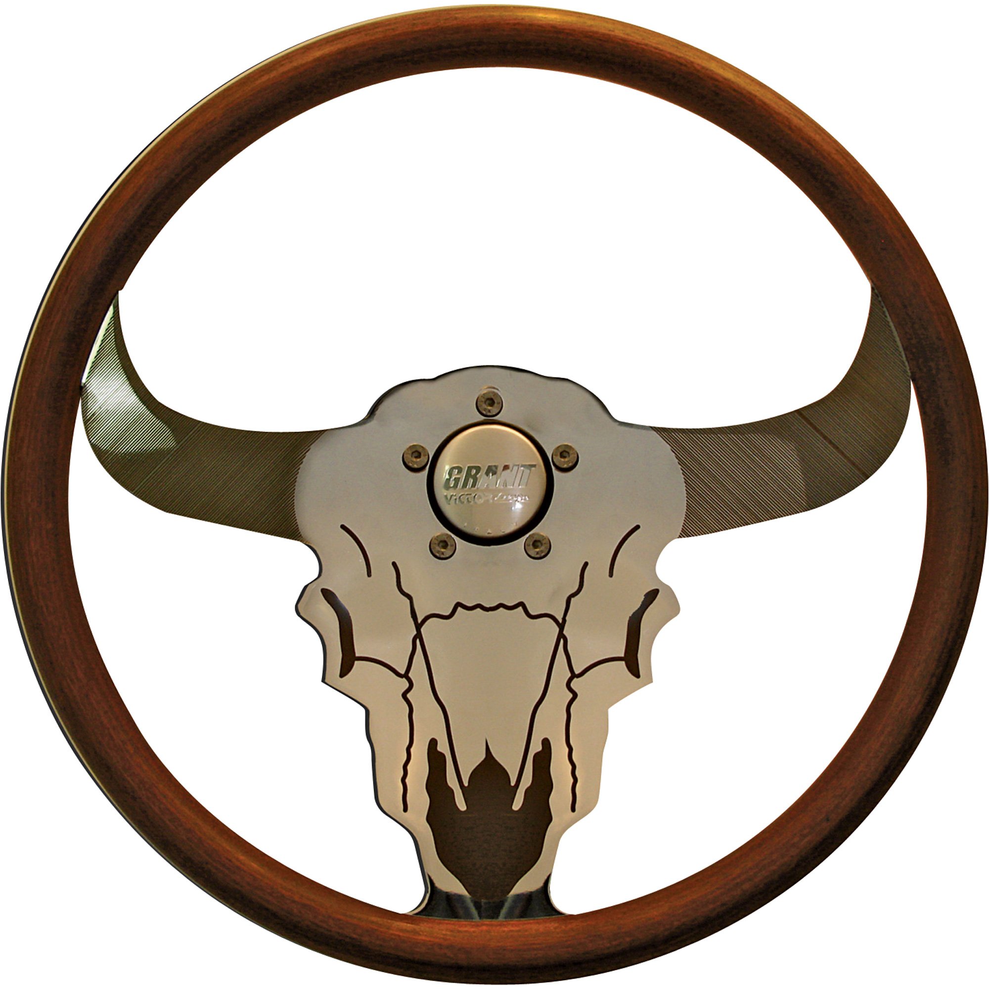 Grant Products Bull Design Steering Wheel — Mahogany with Etched ...