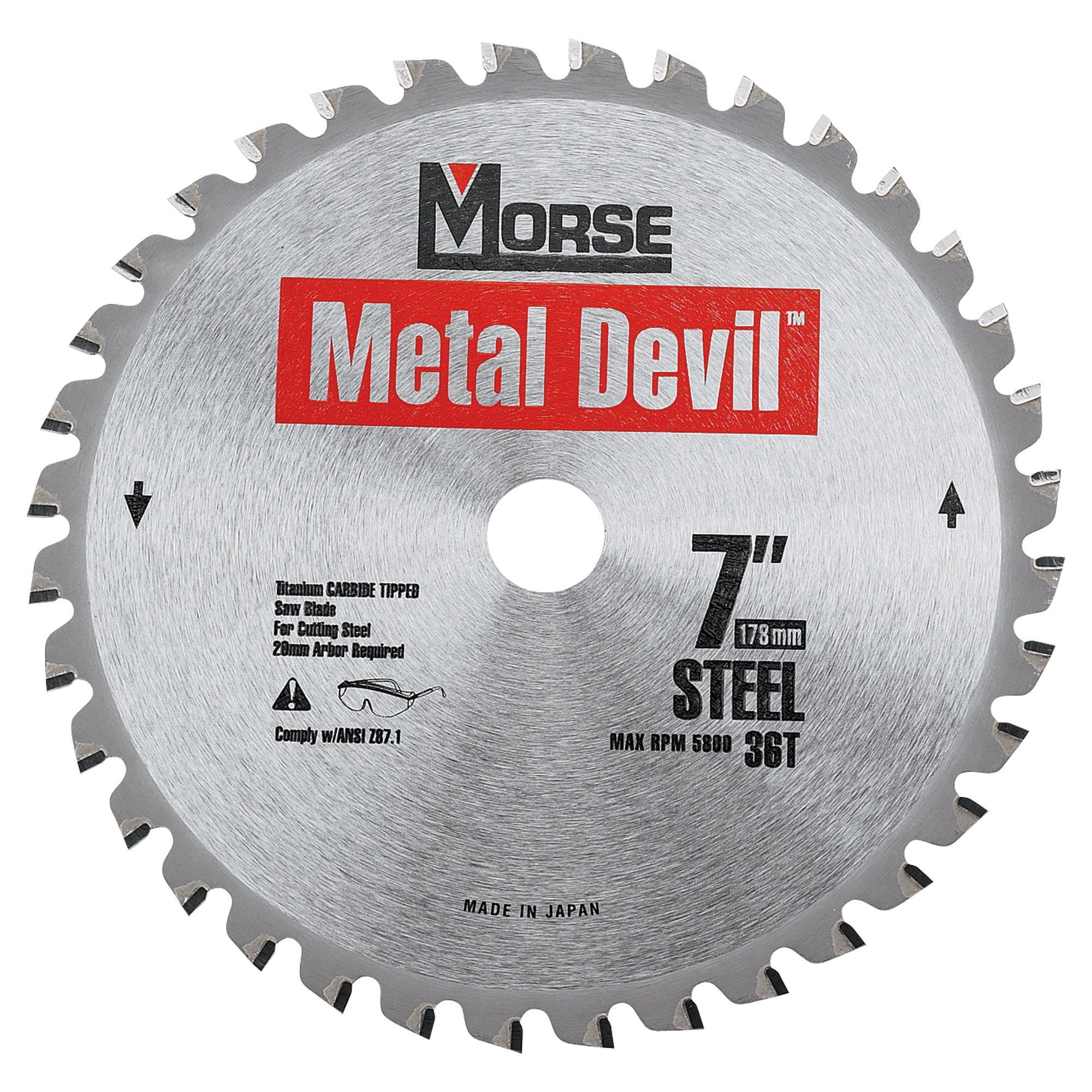 Morse Circular Saw Blade — 7 1/4in. Dia., 40 Tooth, Steel Cutting ...