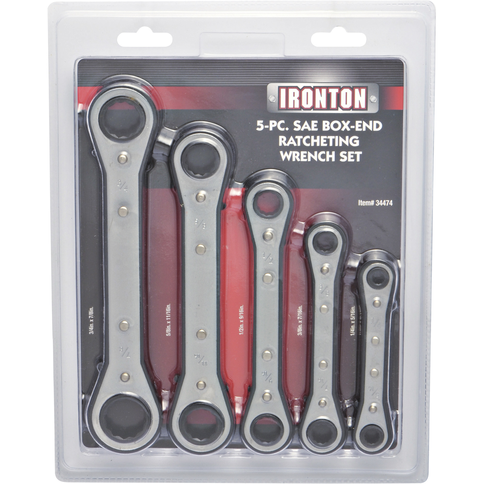 Ironton Ratchet Box End Wrench Set, 5-Pc., SAE | Northern Tool