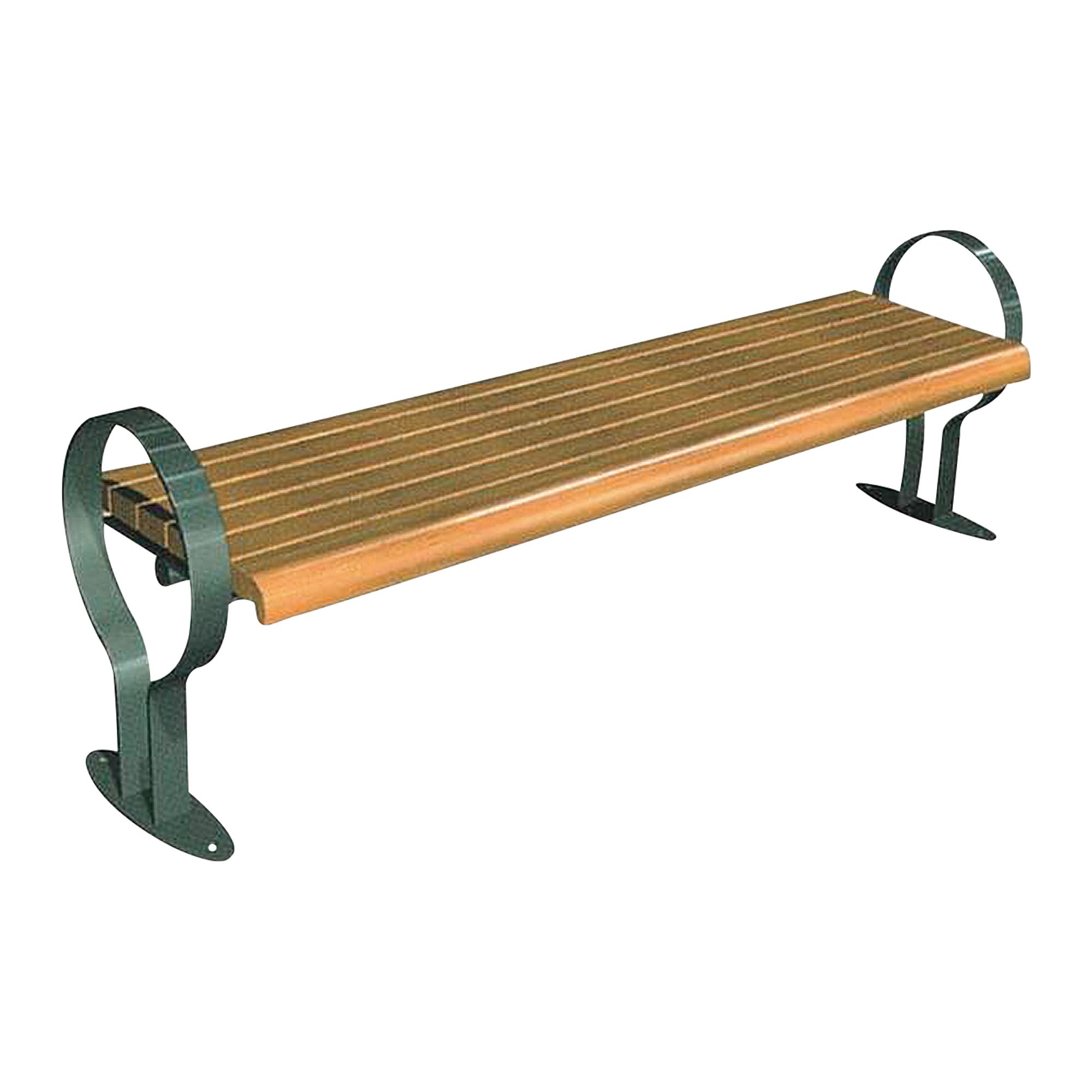 Recycled Plastic Backless Park Bench — 59in.L x 16 1/2in.W x 23 2/3in.H ...