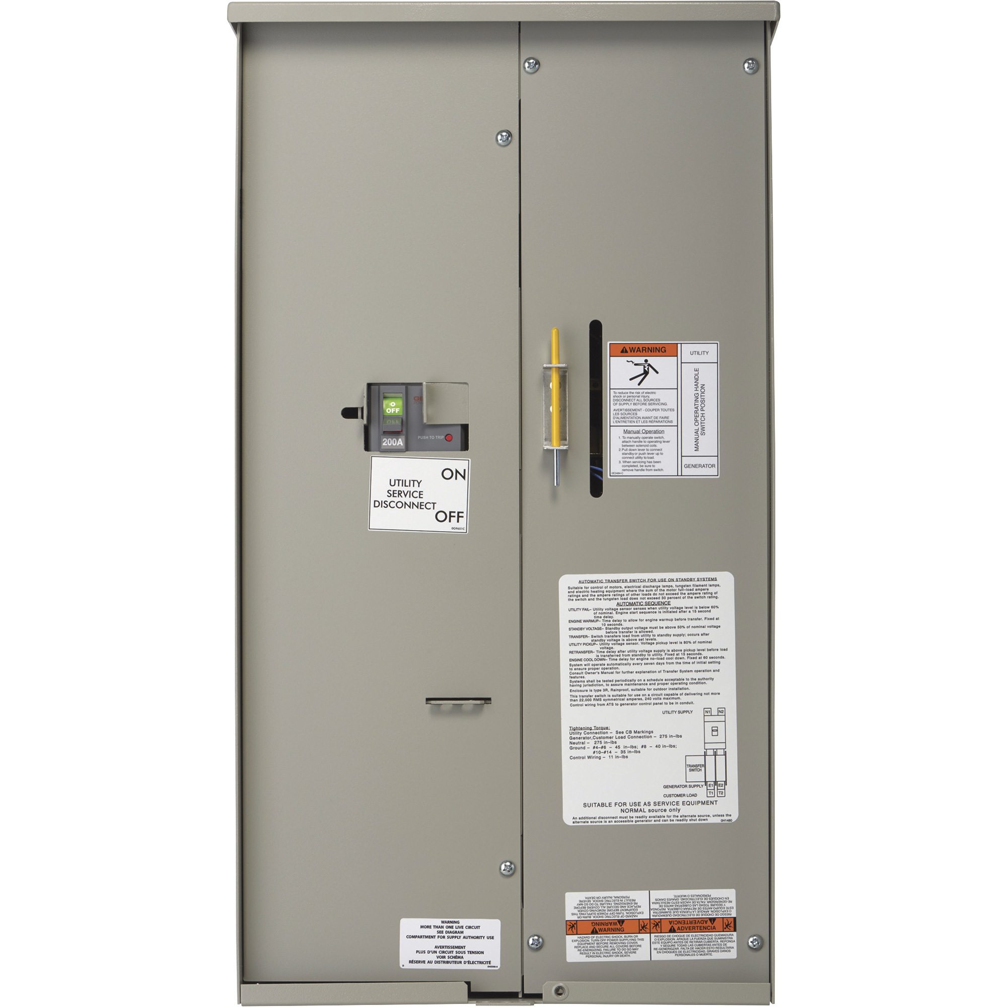 Generac Service Entrance Rated Automatic Transfer Switch, 200 Amps, 120 ...