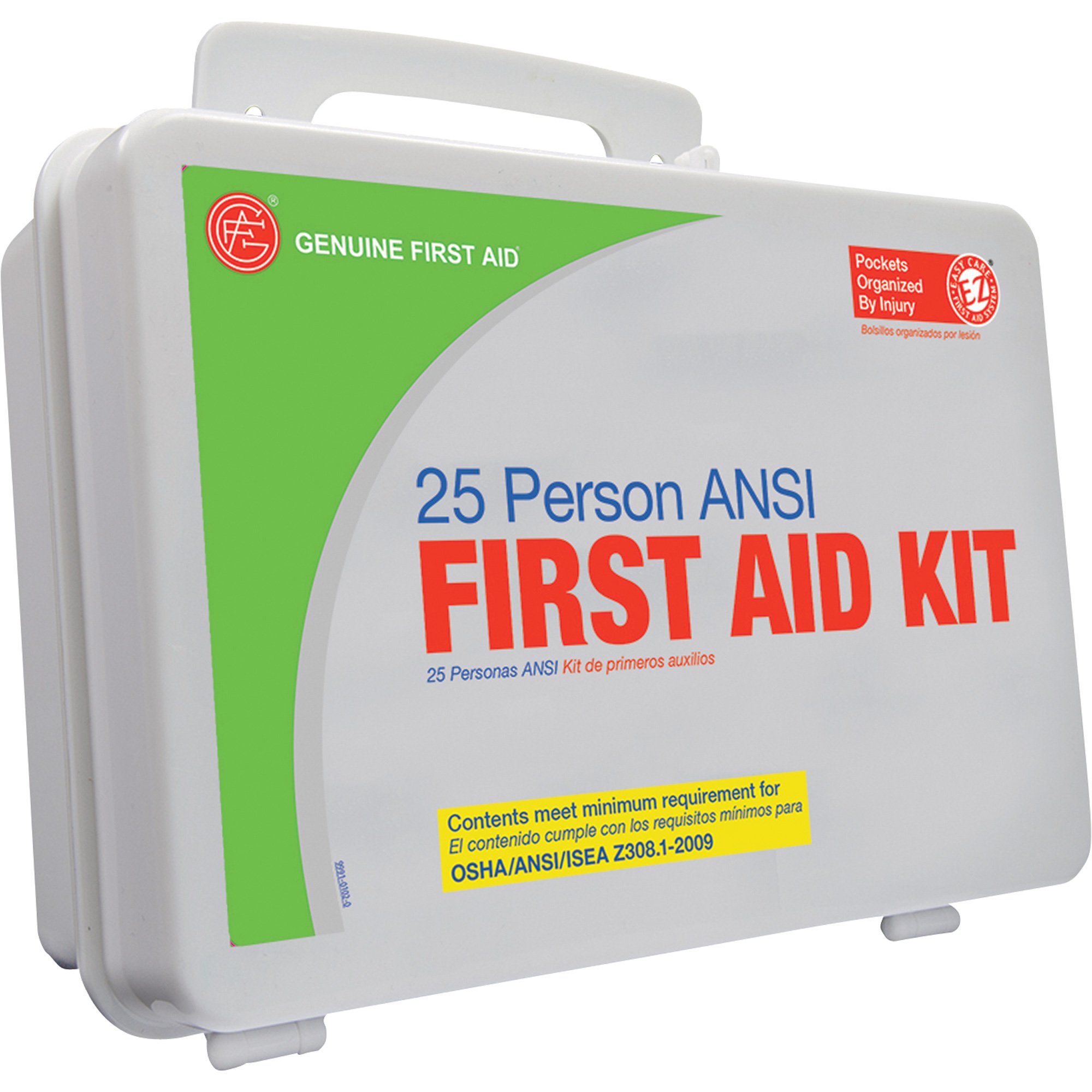 Genuine First Aid 25-Person ANSI OSHA Kit — Plastic Case, Model# 9999 ...