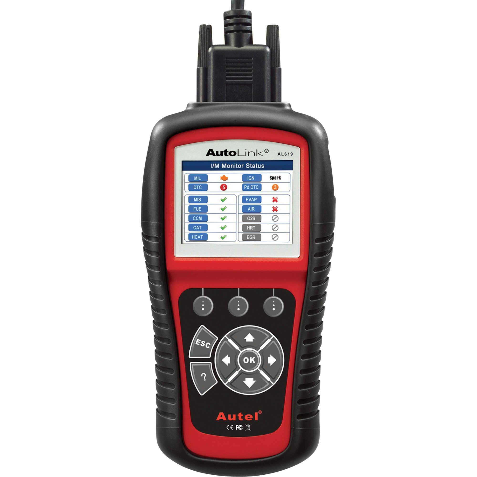 Autel AutoLink AL619 OBD II, ABS and SRS Scan Tool — Model# AL619 ...
