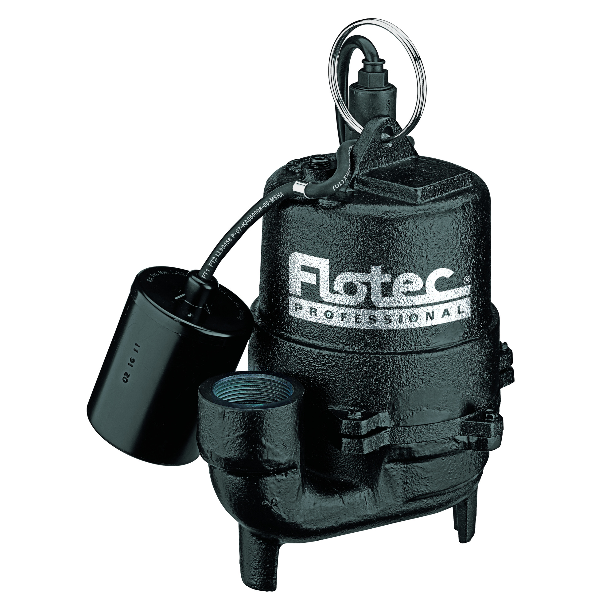 Flotec Cast Iron Submersible Sump/Effluent Water Pump, 4,080 GPH, 1/3 ...